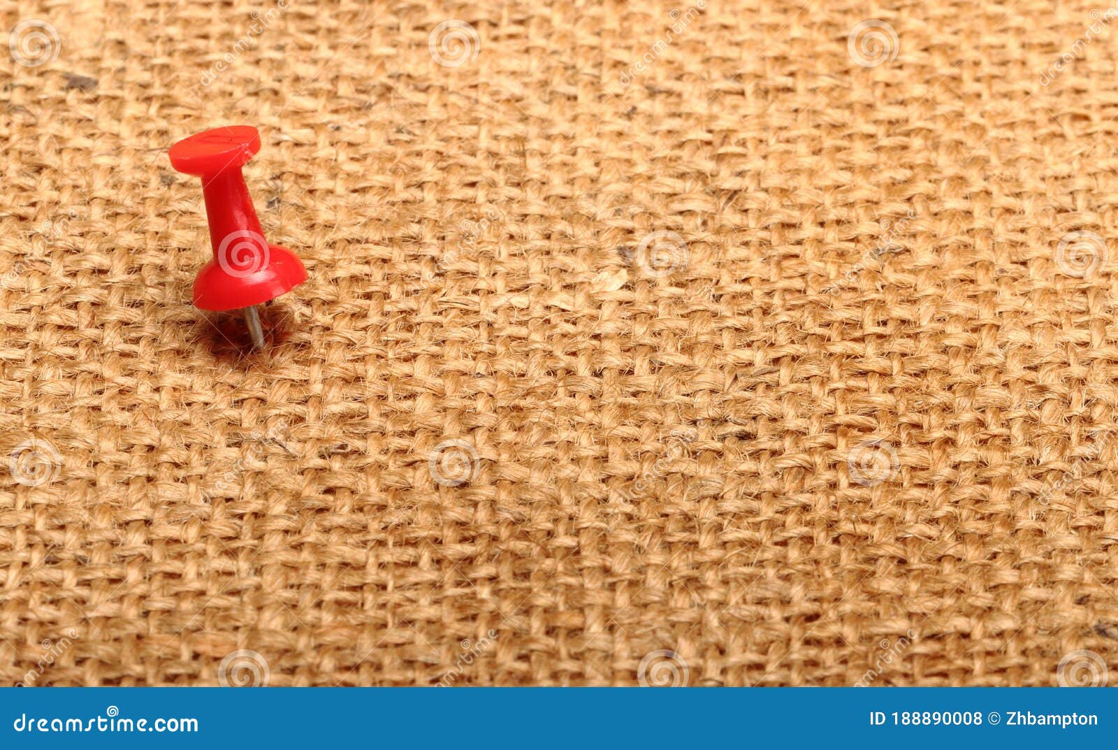 Red Drawing Pin on Pinboard Stock Photo - Image of business, hessian ...
