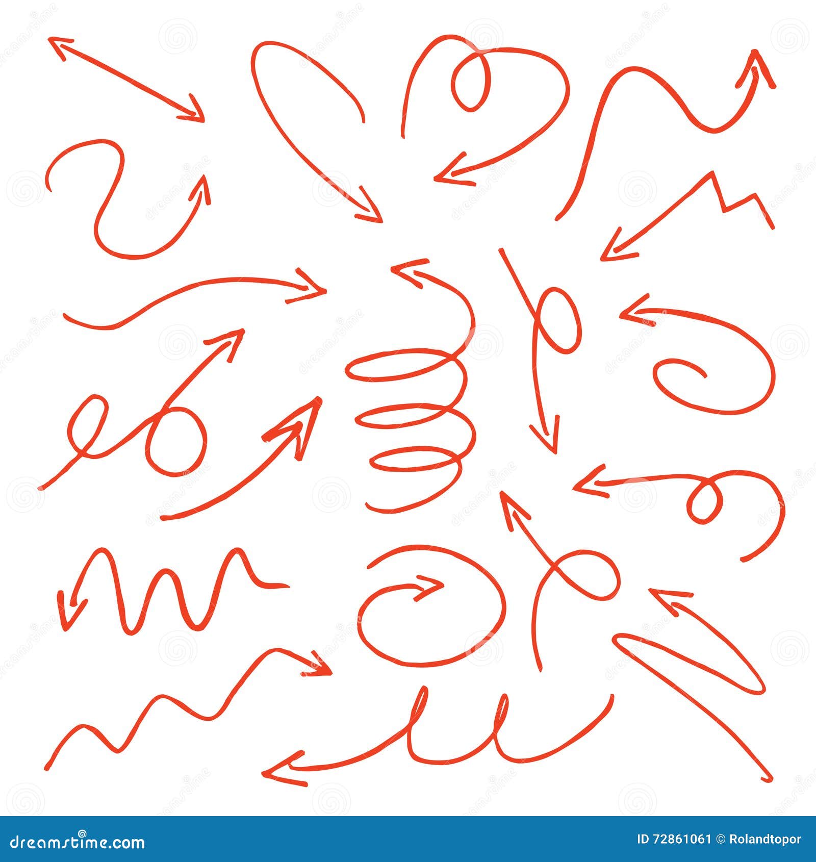 Red Drawn Arrows. Vector Illustration Stock Illustration - Illustration ...