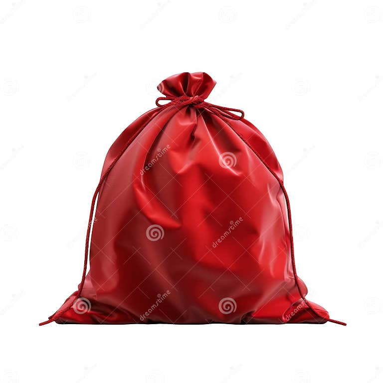 A Red Drawstring Bag Isolated on a White Background Stock Illustration ...