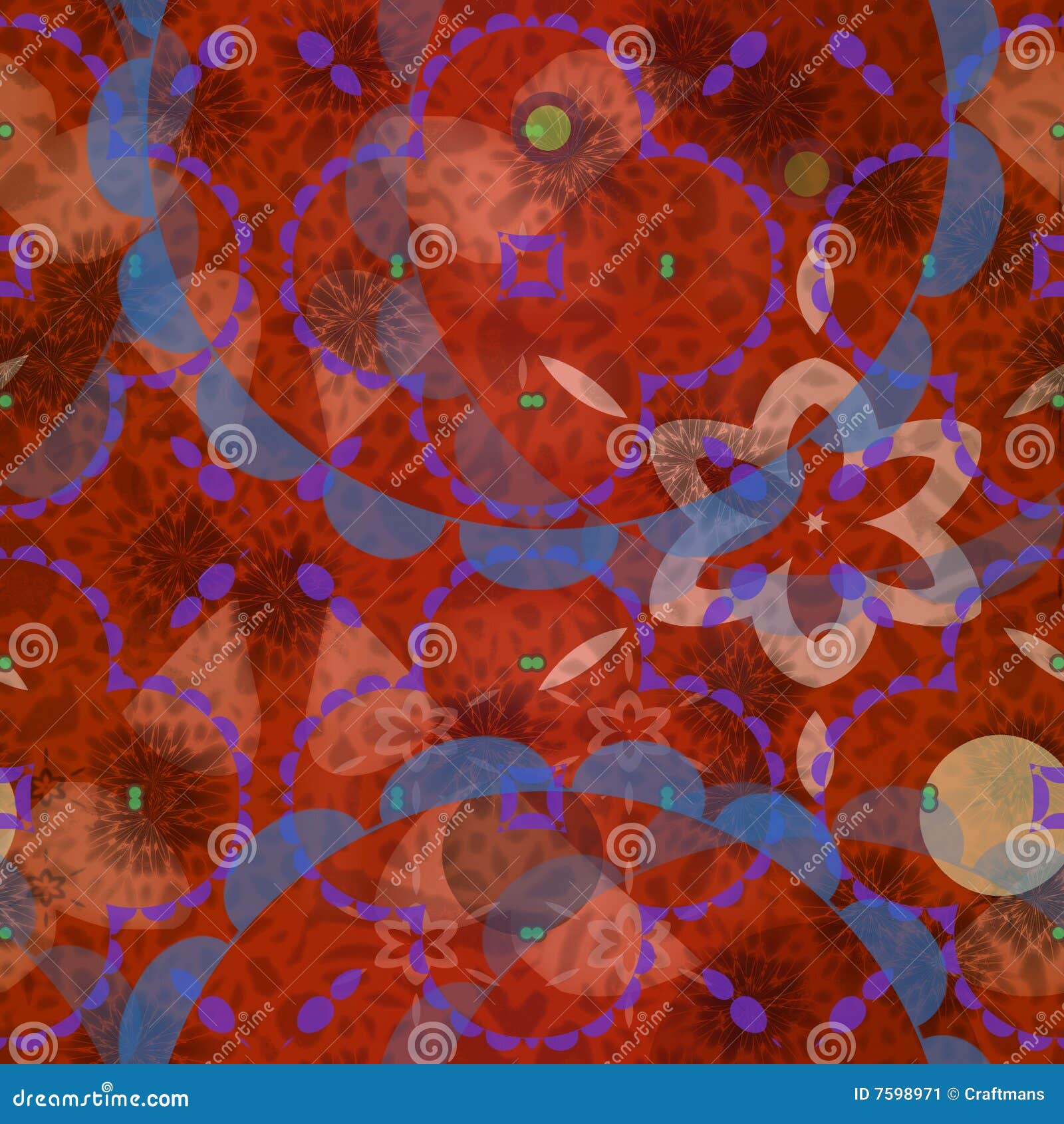 Red Dreams Seamless Background Stock Illustration - Illustration of ...