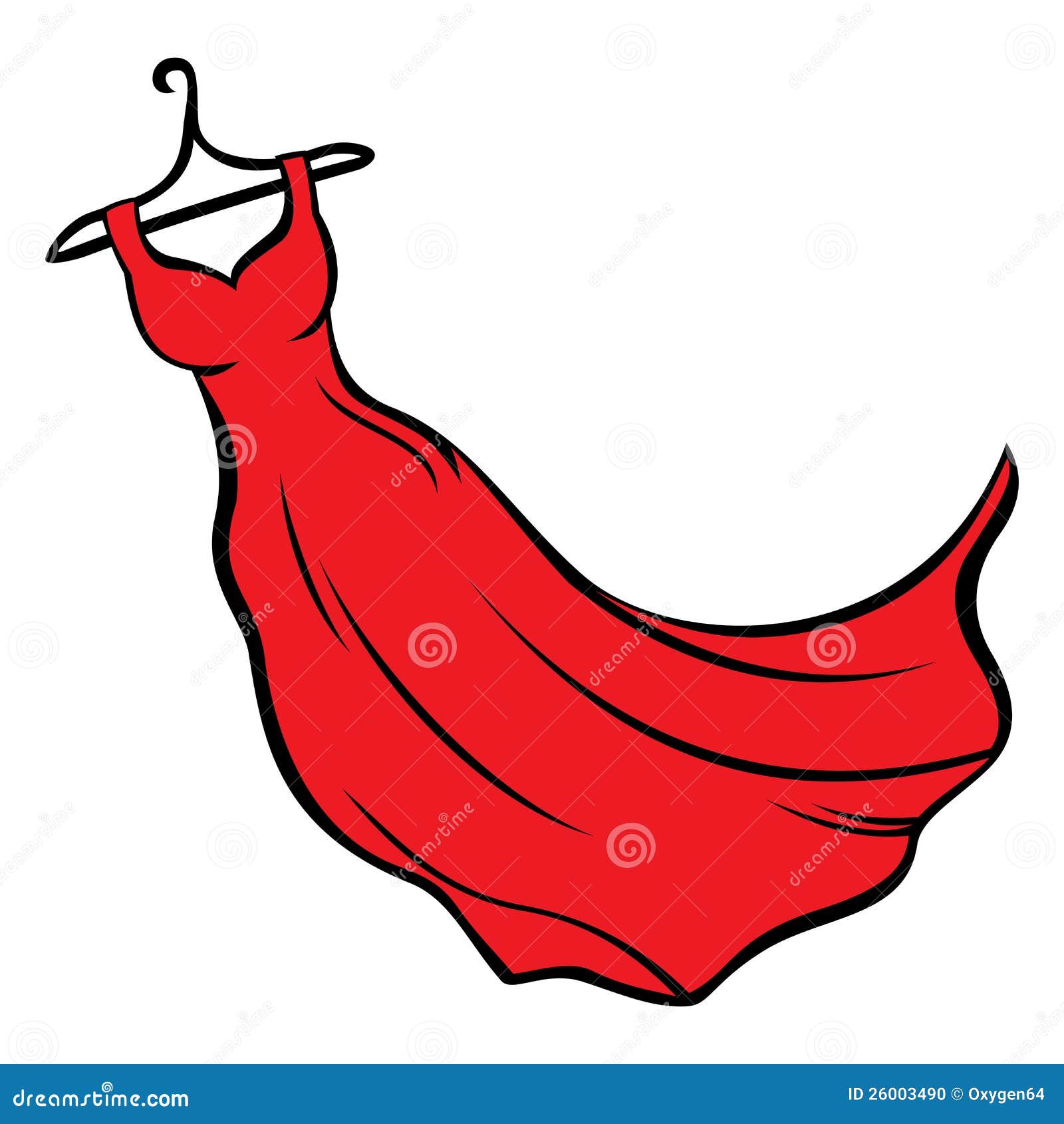 Red dress stock vector. Illustration of wear, retail - 26003490