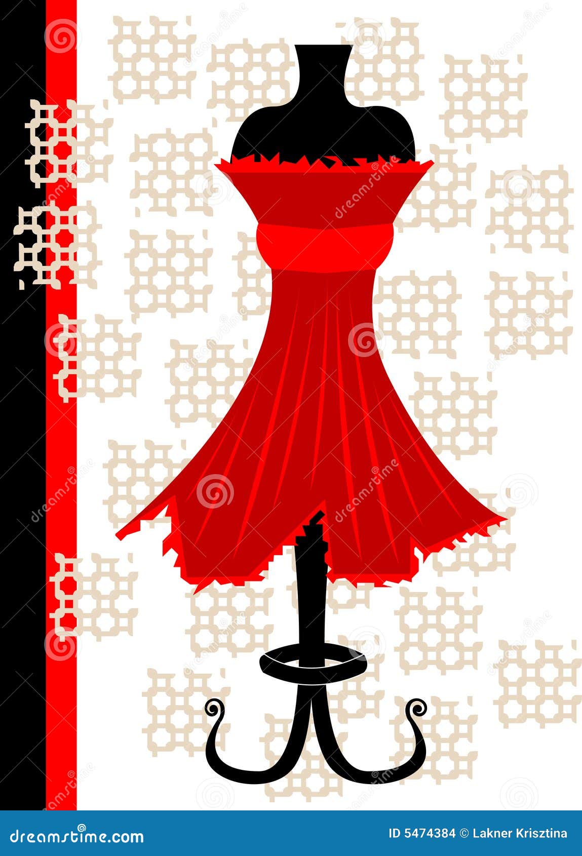 Red dress stock vector. Illustration of perfection, ensemble - 5474384