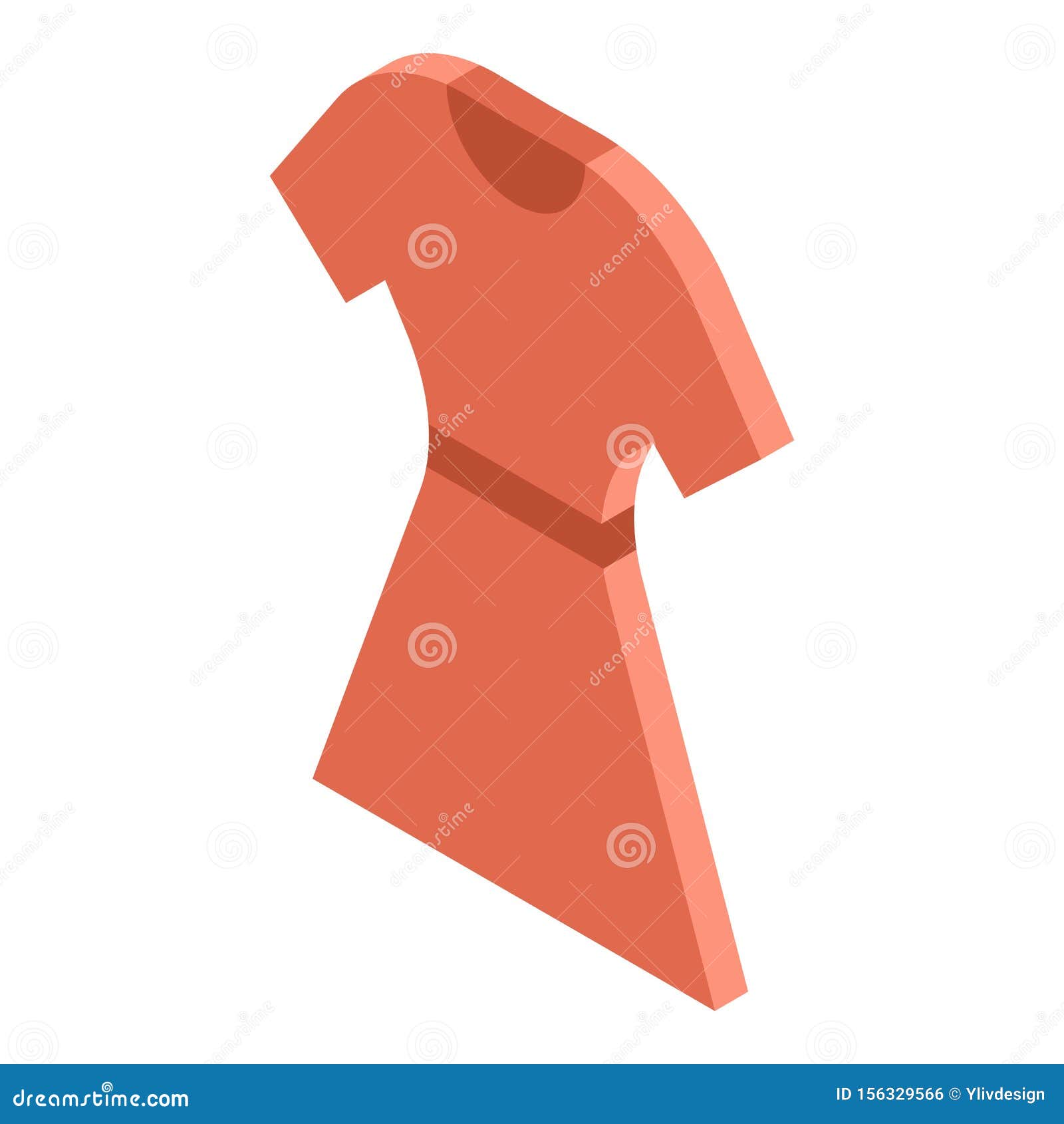 Red Dress Icon, Isometric Style Stock Vector - Illustration of clothing ...