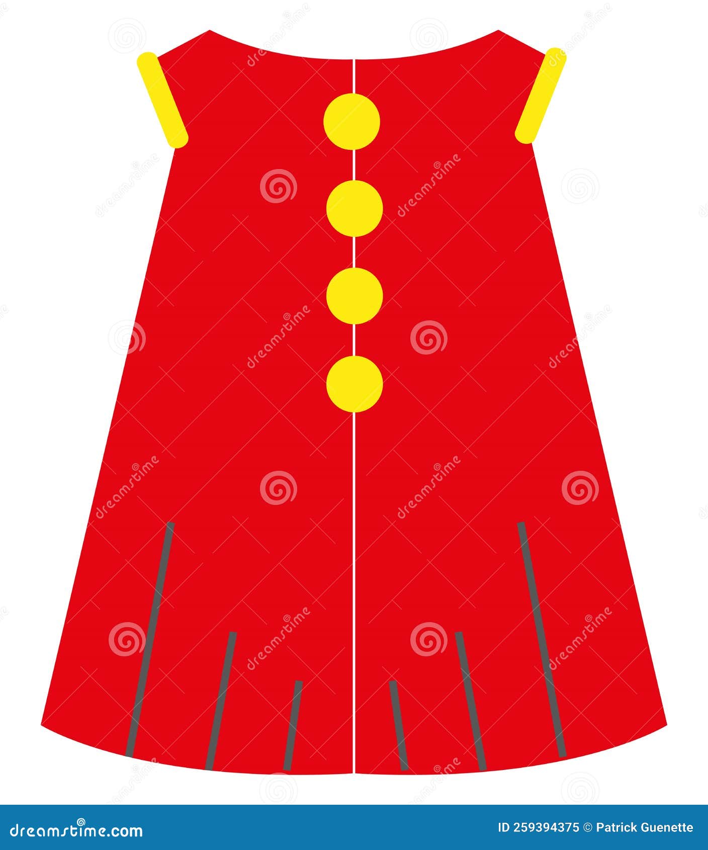 Red dress, icon stock vector. Illustration of vector - 259394375