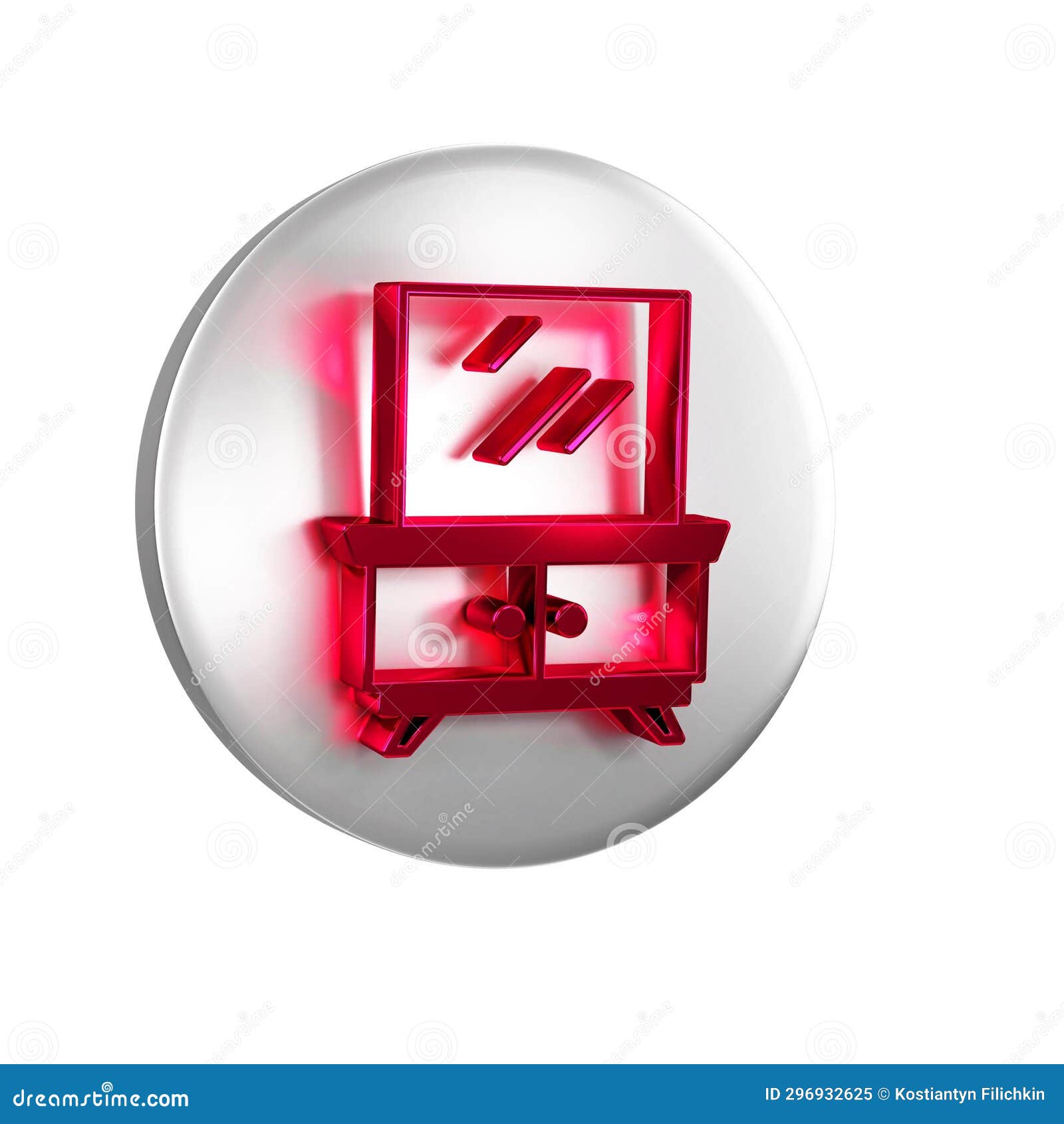 Red Dressing Table Icon Isolated on Transparent Background. Silver ...