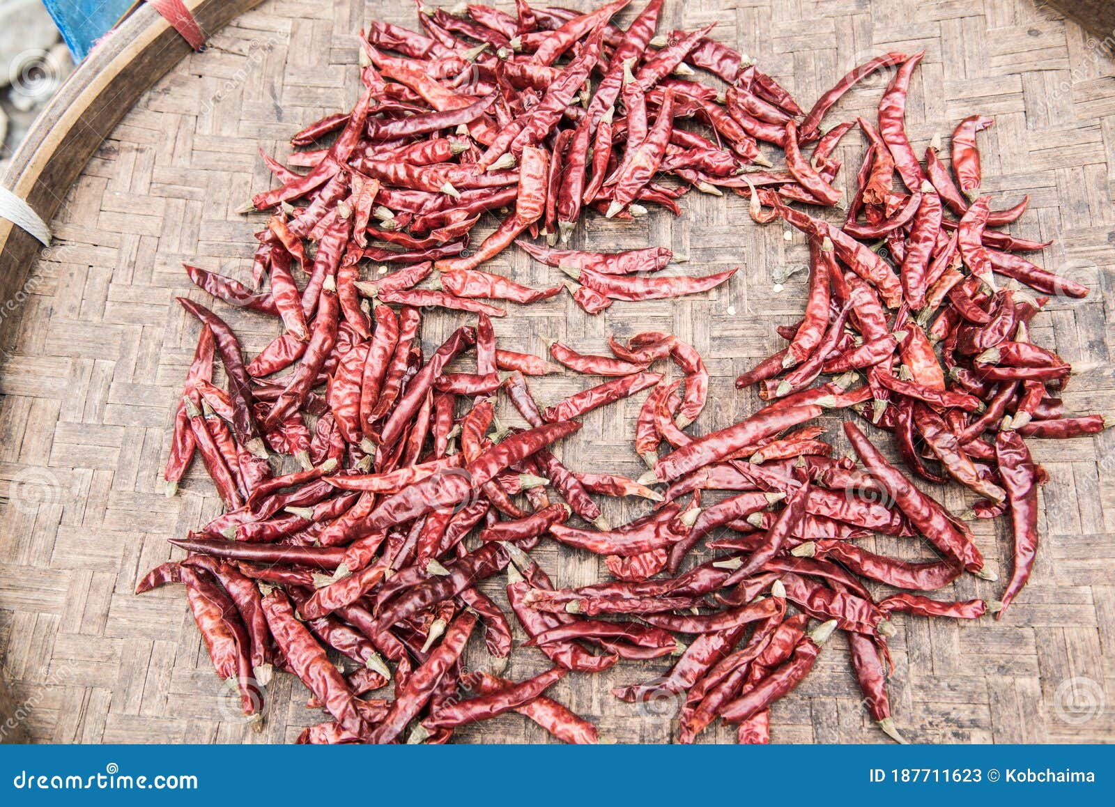 Red Dried Chilli on Threshing Basket Stock Image - Image of closeup ...