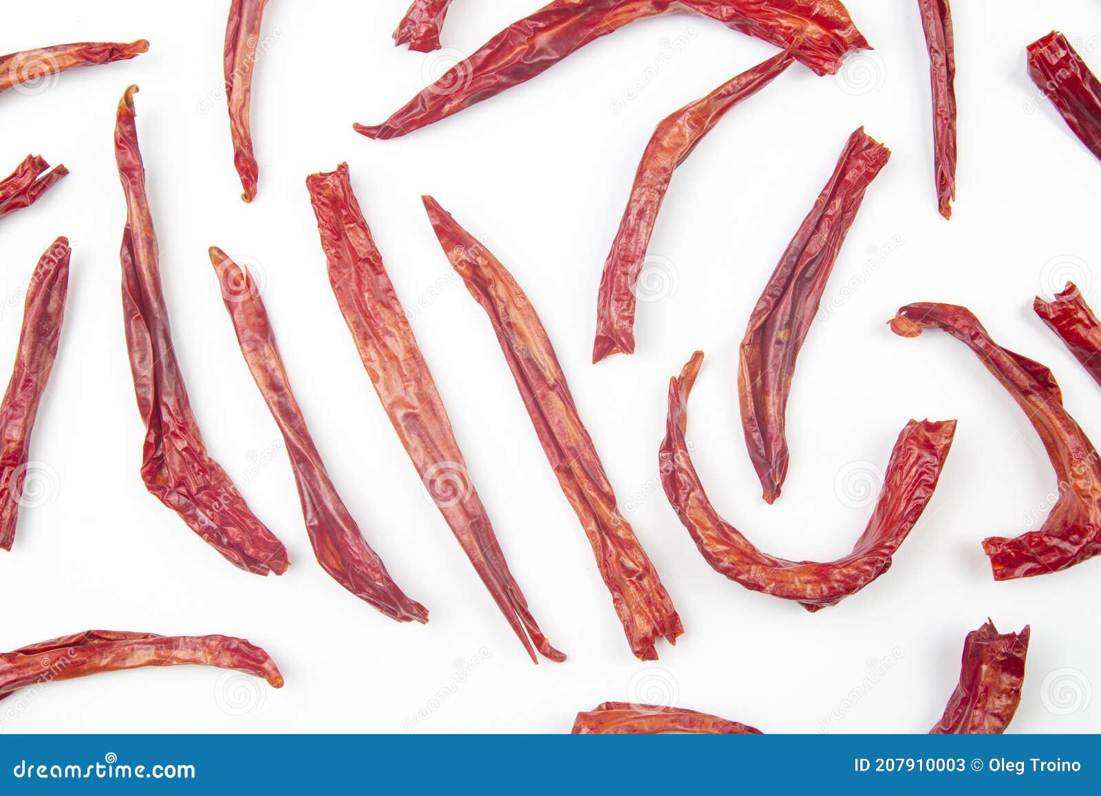 Red Dried Hot Peppers on White Background Stock Image - Image of ...