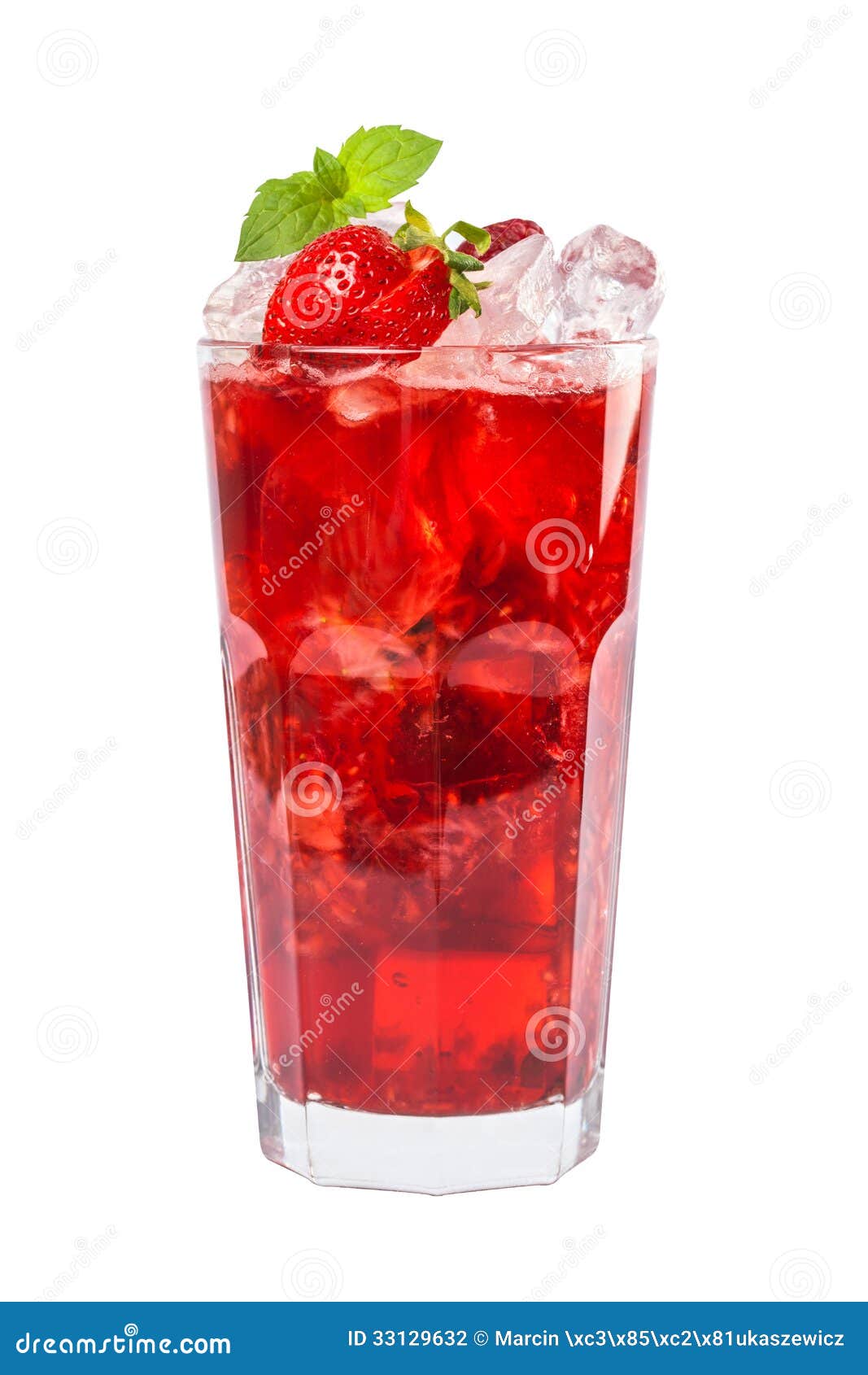 Red Drink Isolated on White Background Stock Photo - Image of ...