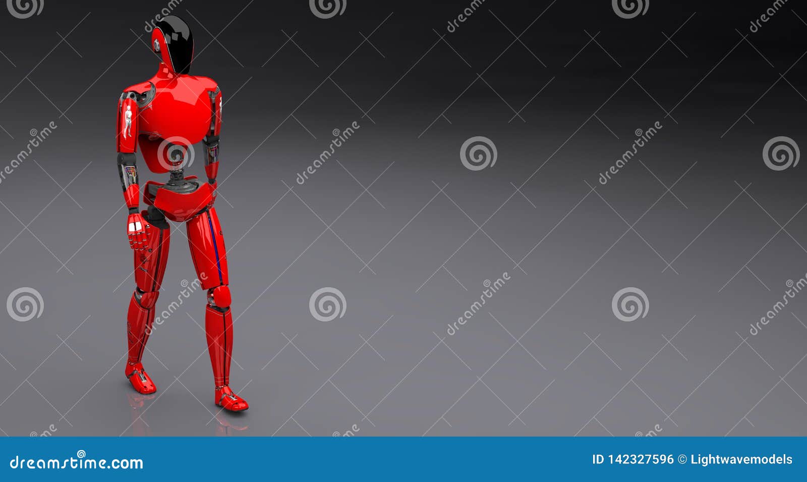 Red droid walking stock illustration. Illustration of dark - 142327596