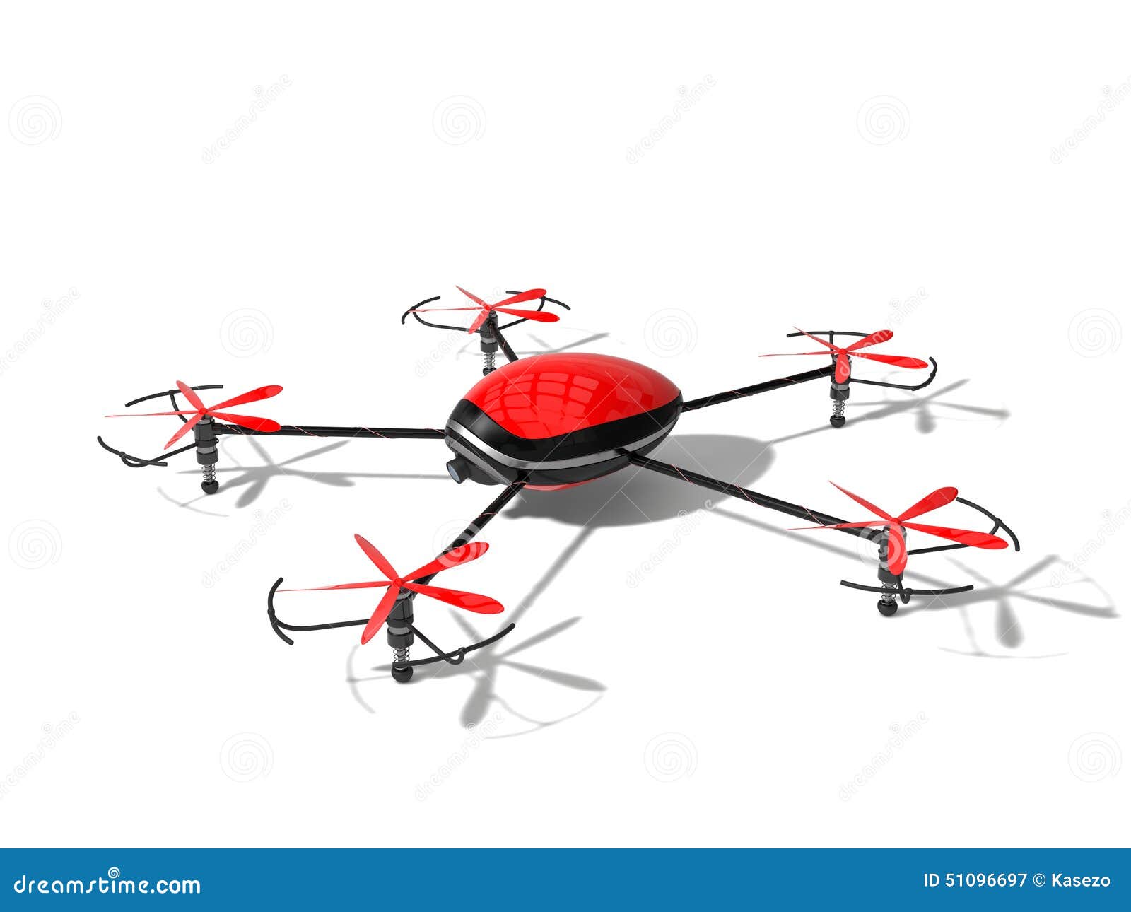 The red drone concept stock illustration. Illustration of propeller ...