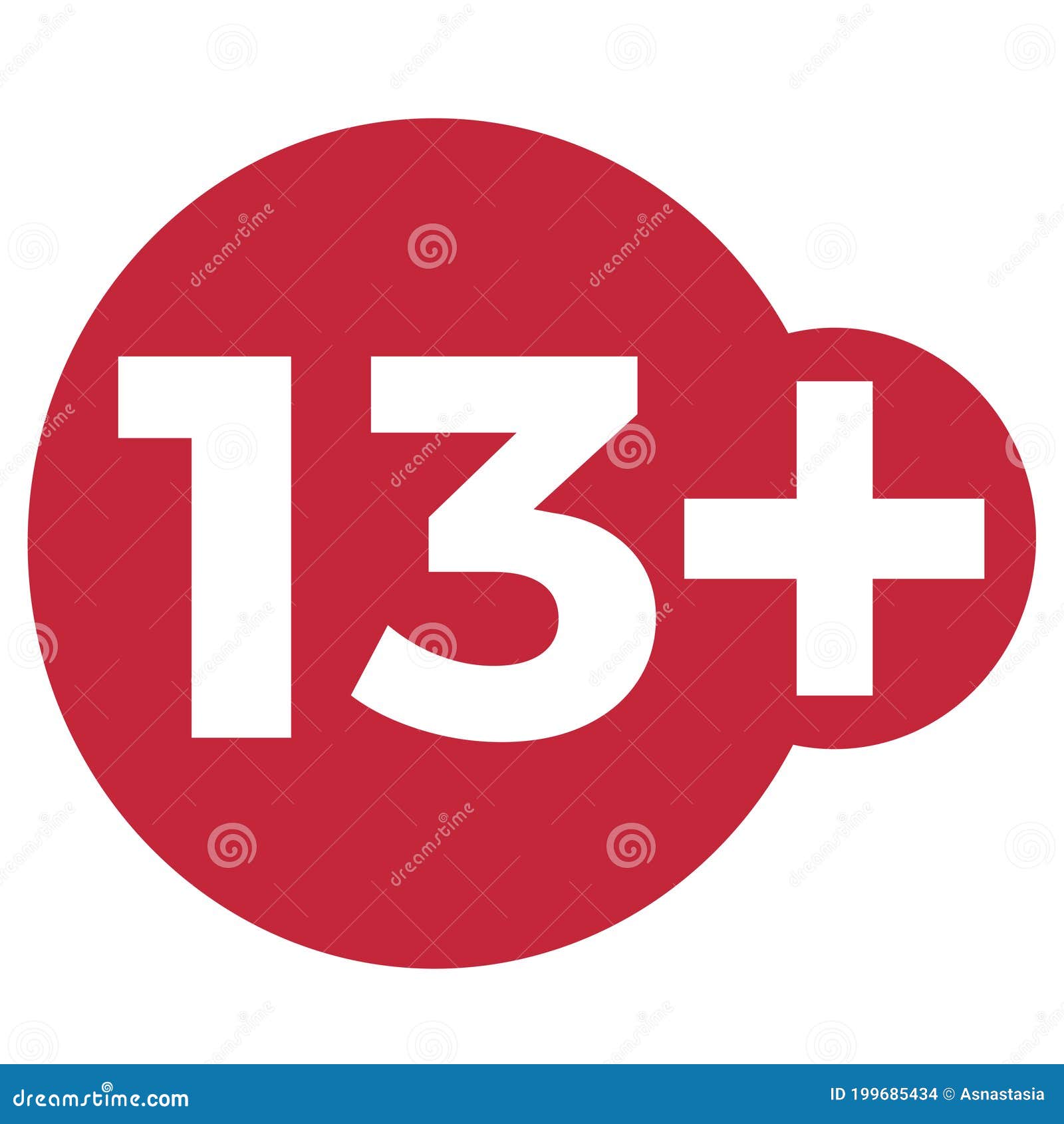 Red Drop Icon Circle with Age Limit 13 Stock Vector - Illustration of ...