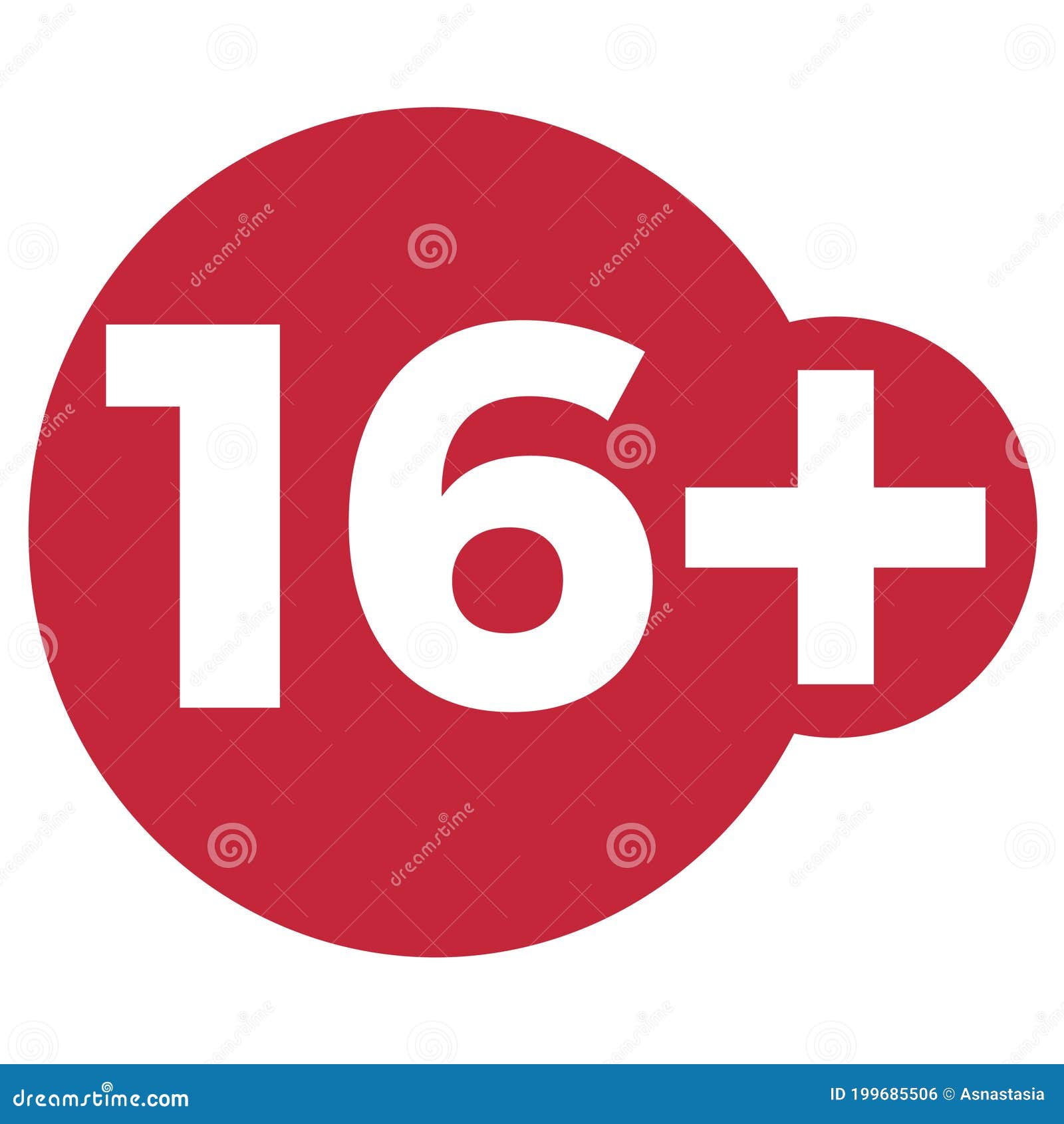Red Drop Icon Circle with Age Limit 16 Stock Vector - Illustration of ...