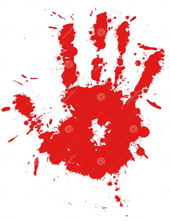 Red Drop Ink Splatter Hand Print Stock Vector - Illustration of ...