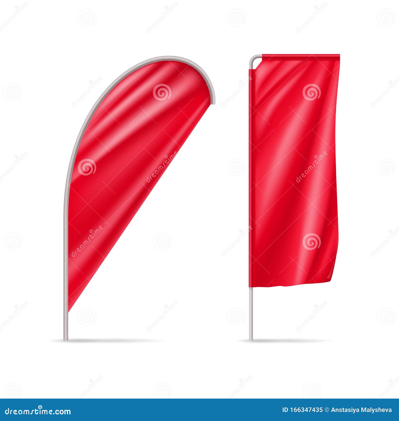 Red Drop and Rectangular Flags Stock Vector - Illustration of ...