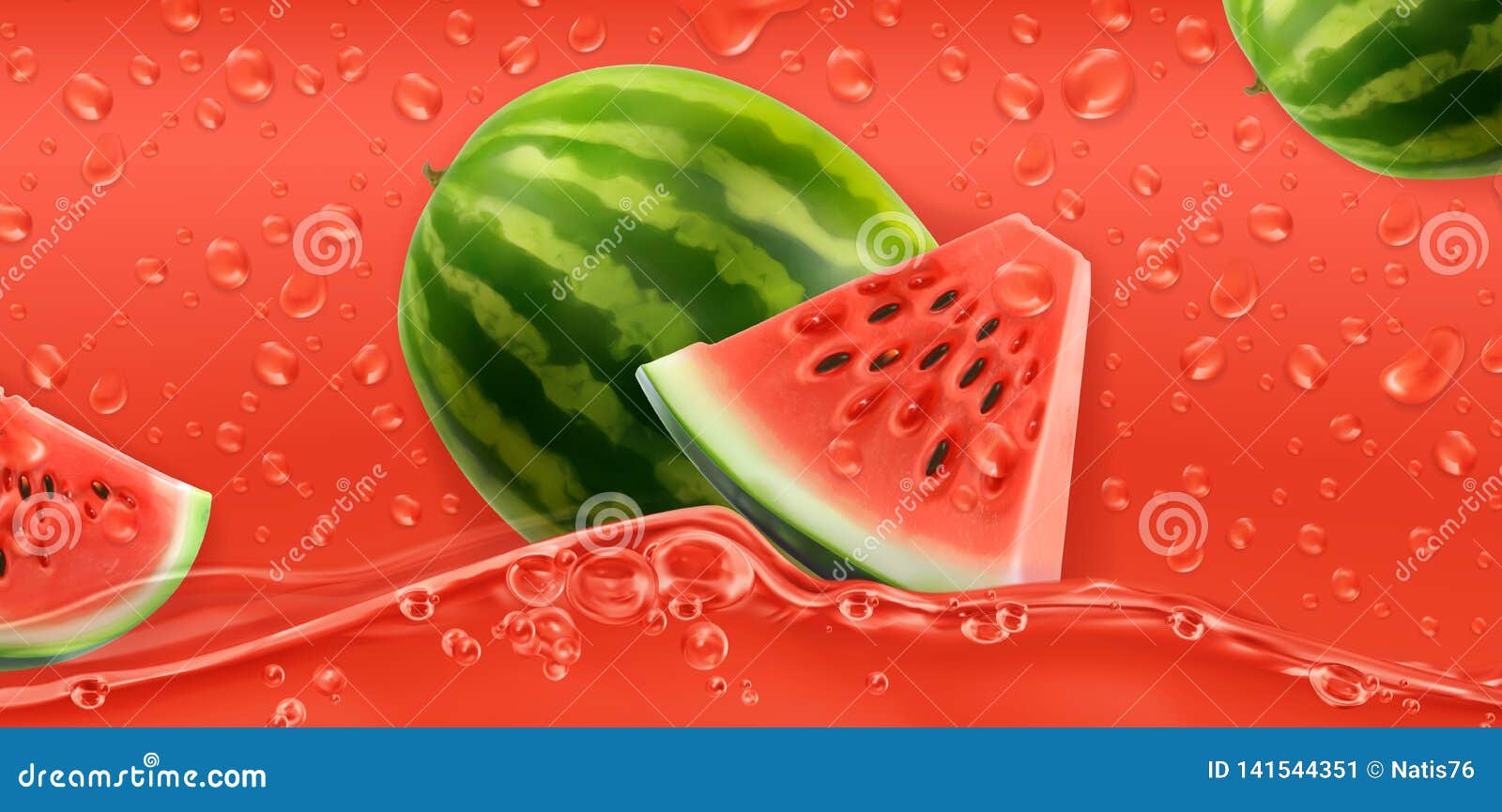Red Drops. Watermelon. 3d Vector Stock Vector - Illustration of design ...