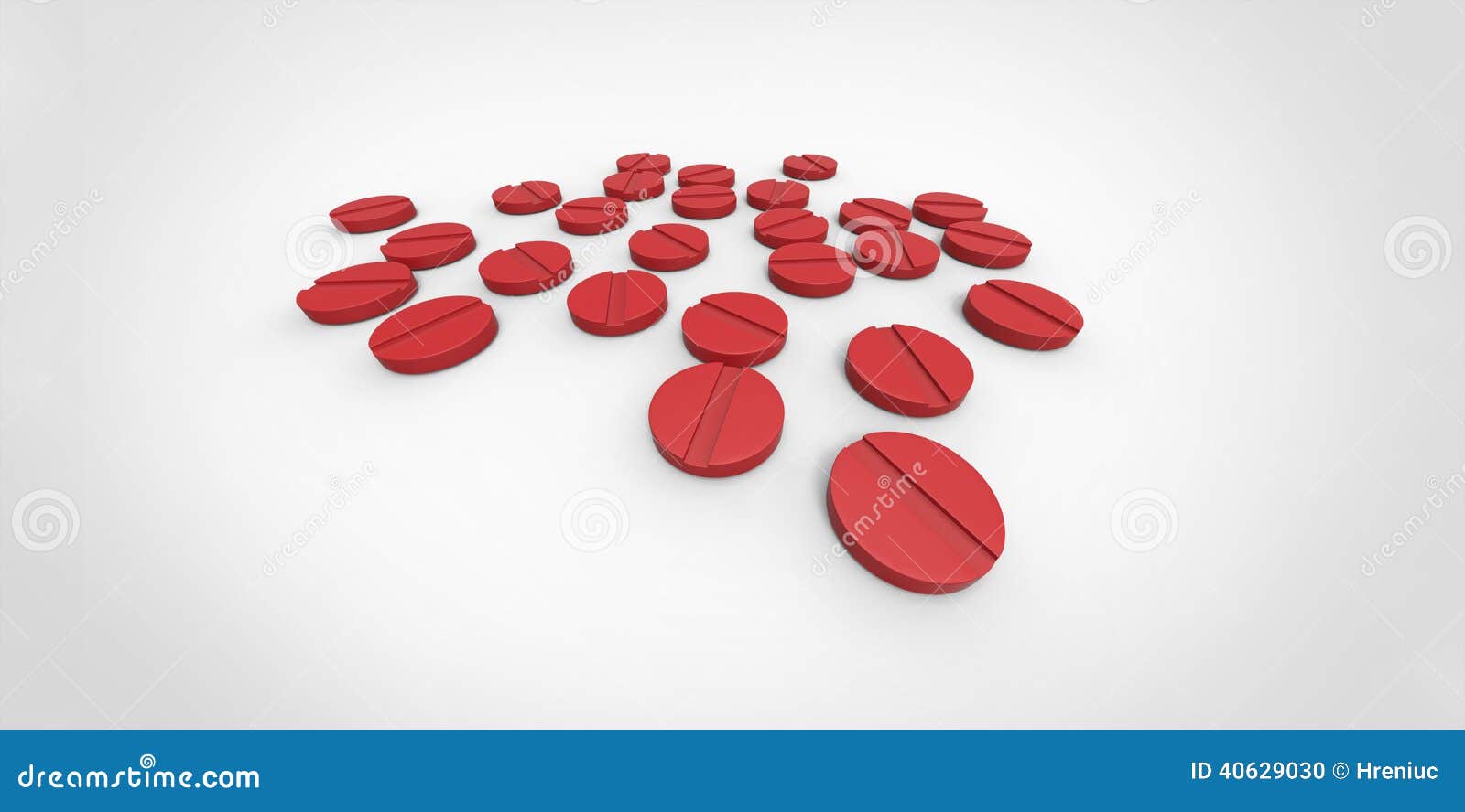 Red Drugs Pills on White Background Stock Illustration - Illustration ...