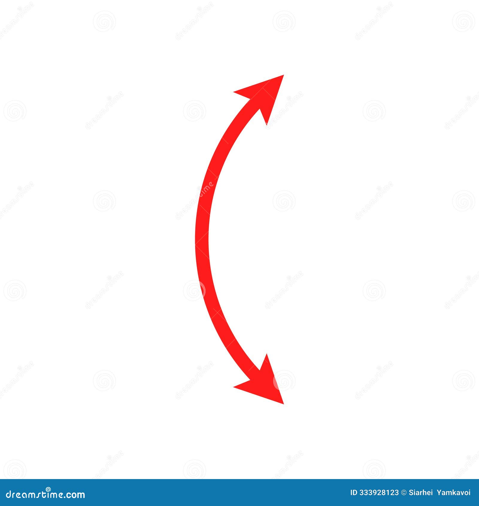 Red Dual Semi Circle Arrow. Vector Illustration. Semicircular Curved ...