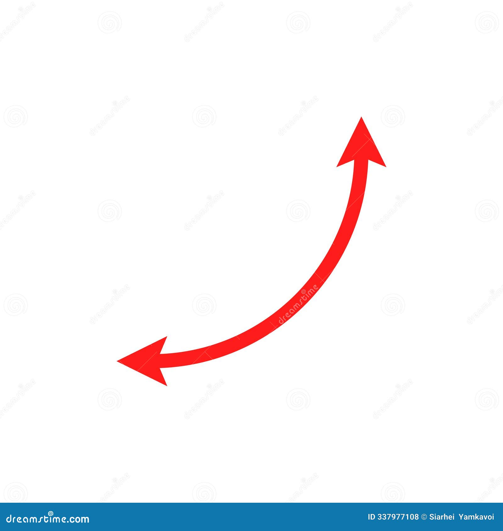 Red Dual Semi Circle Arrow. Vector Illustration. Semicircular Curved ...