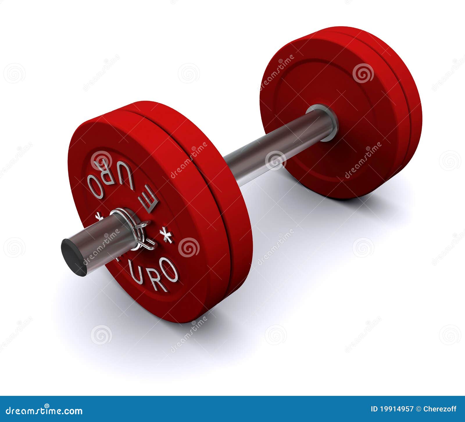 Red Dumbbell On A White Background Stock Illustration - Illustration of ...