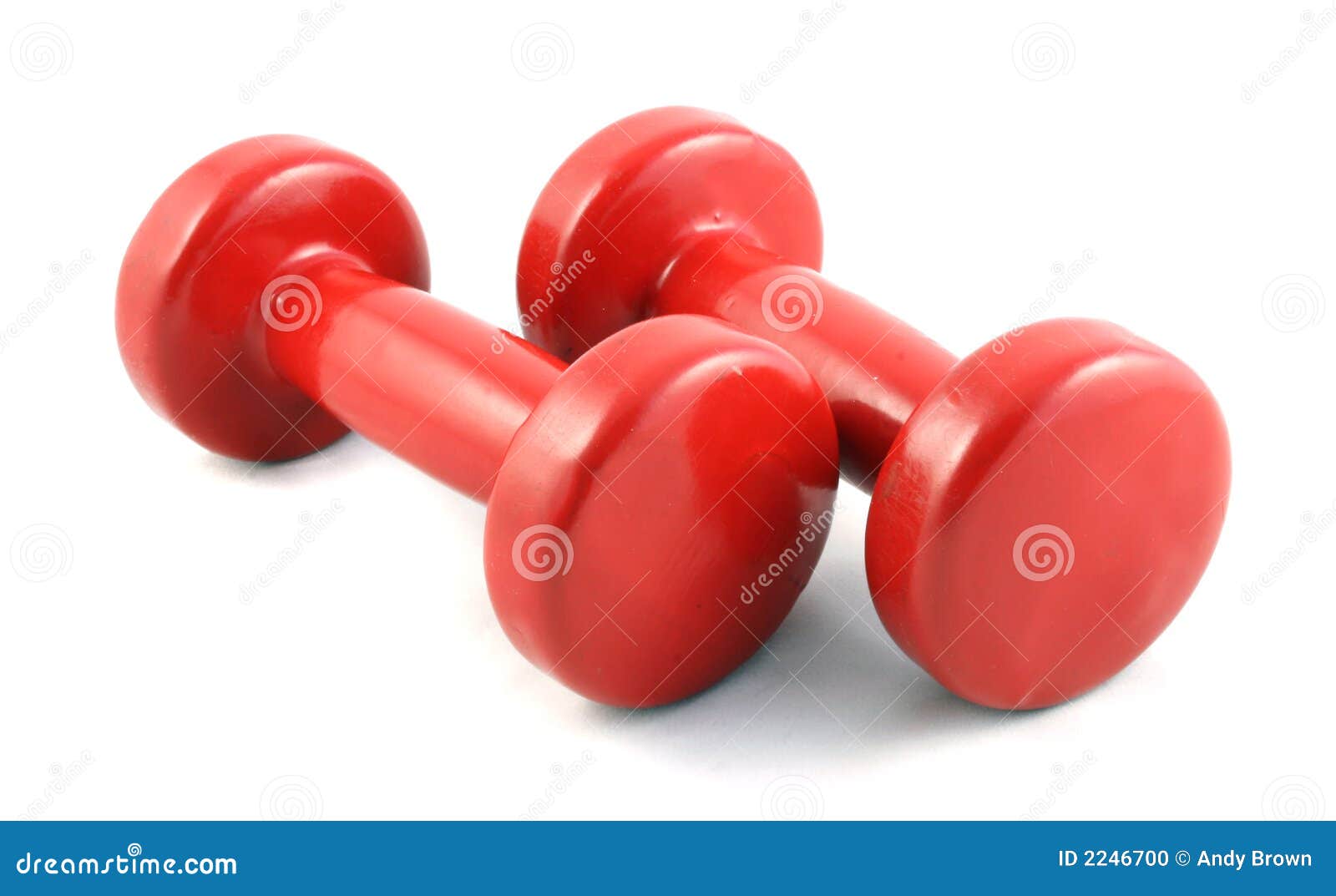 Red Dumbbells Close up stock photo. Image of weight, muscle - 2246700