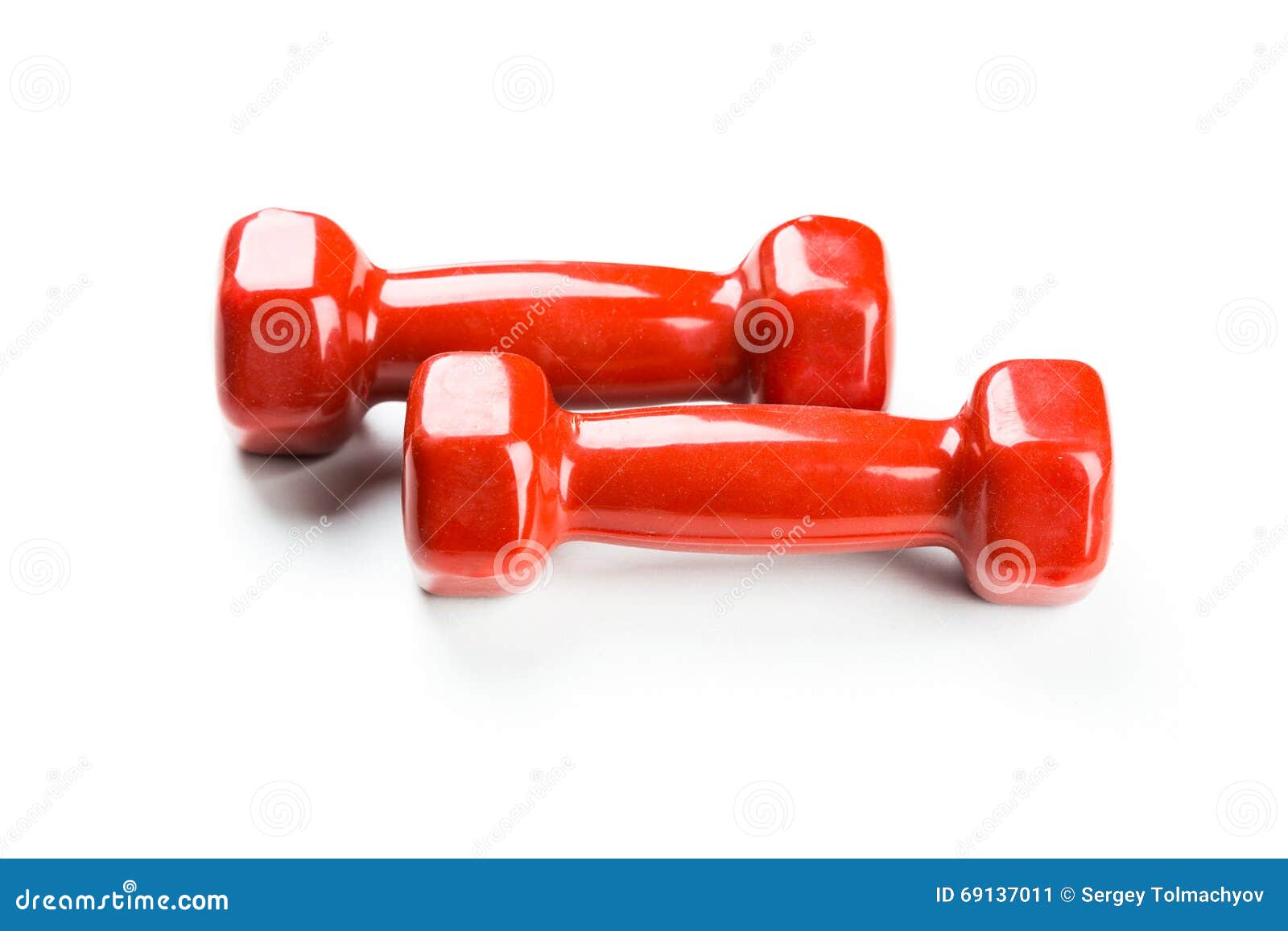 Red Dumbbells stock image. Image of measure, ruler, training - 69137011