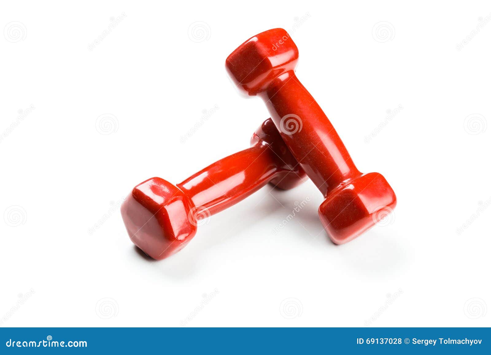 Red Dumbbells stock photo. Image of weights, isolated - 69137028