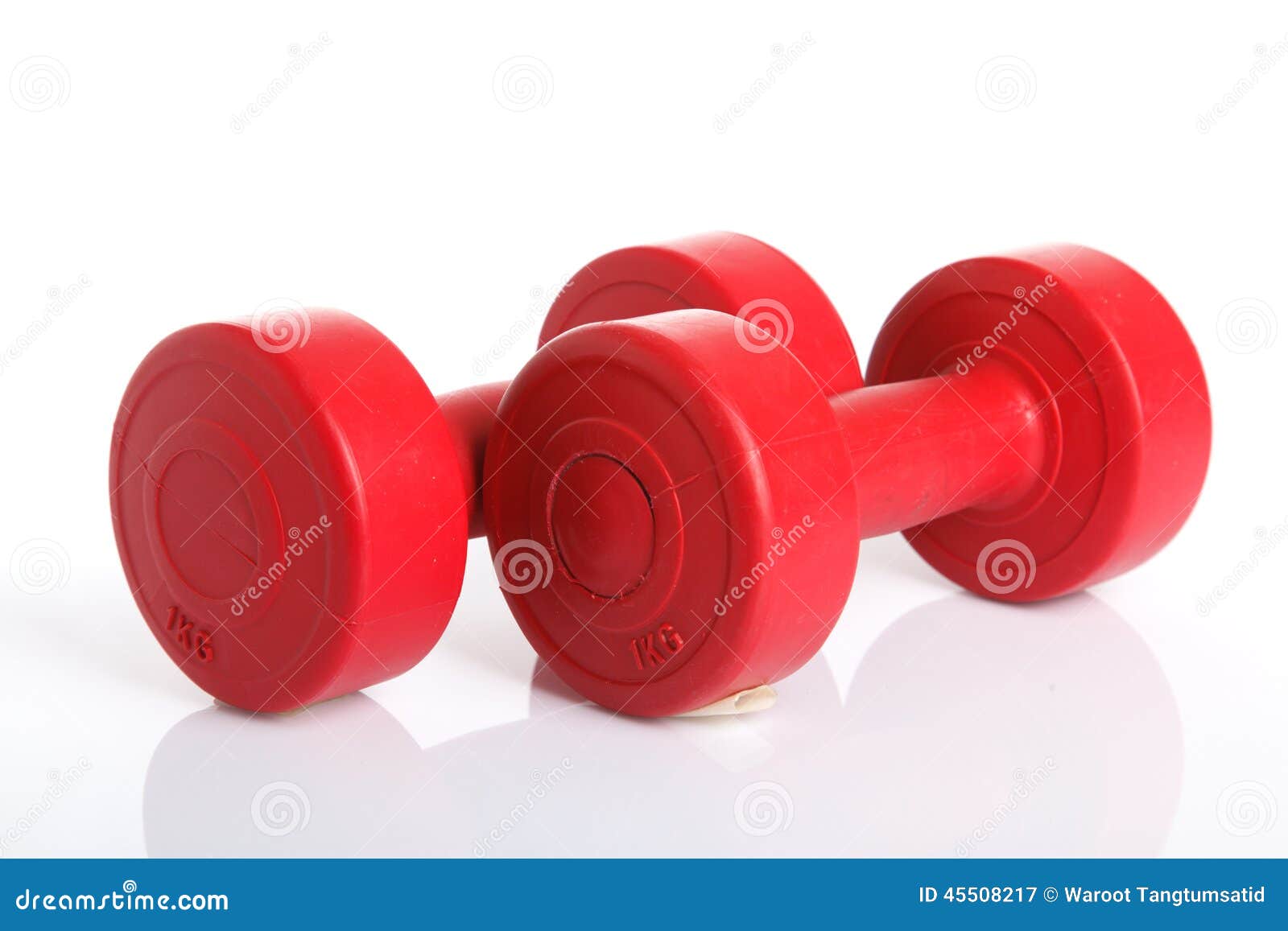 Red dumbbells weight stock image. Image of aerobics, strong - 45508217