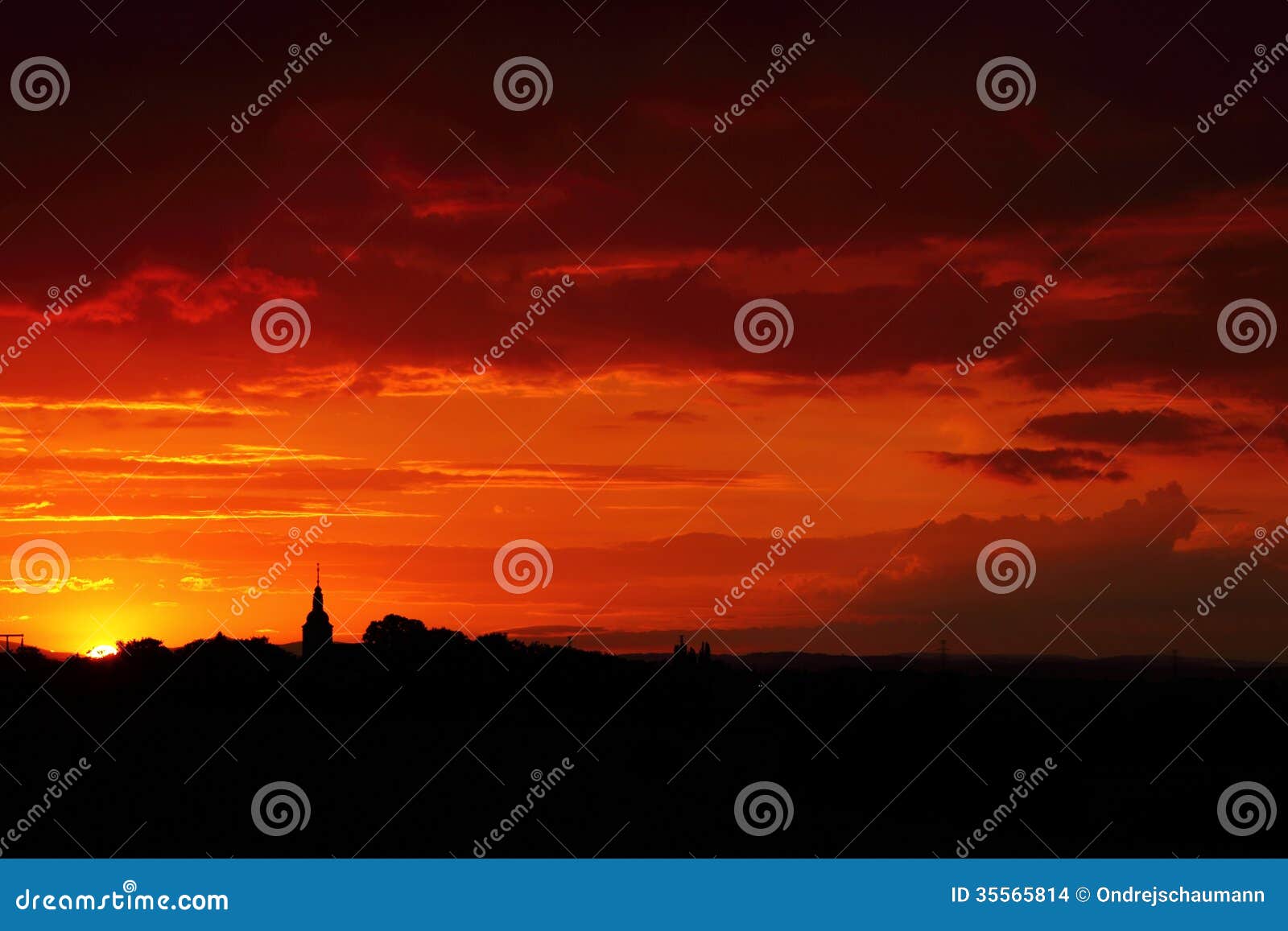 Red dusk stock photo. Image of terrain, country, dawn - 35565814