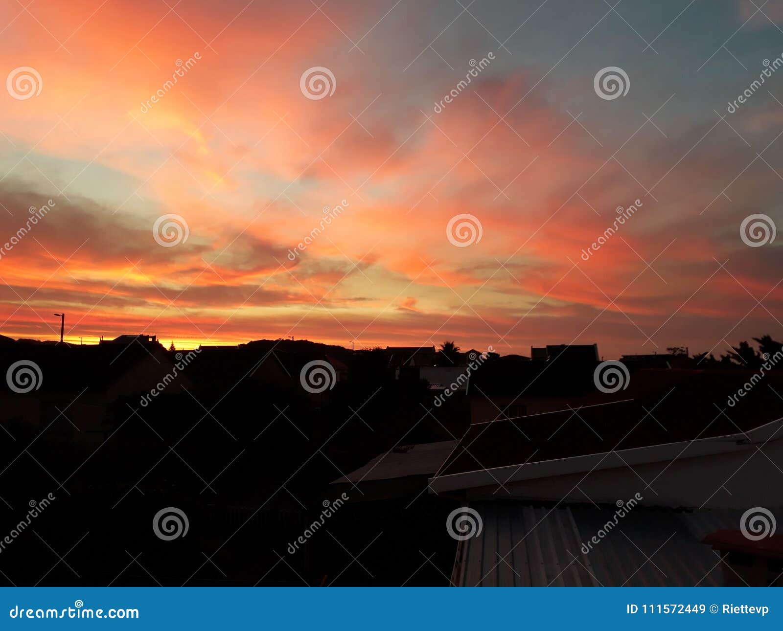 Red dusk sky stock image. Image of dusk, clouds - 111572449