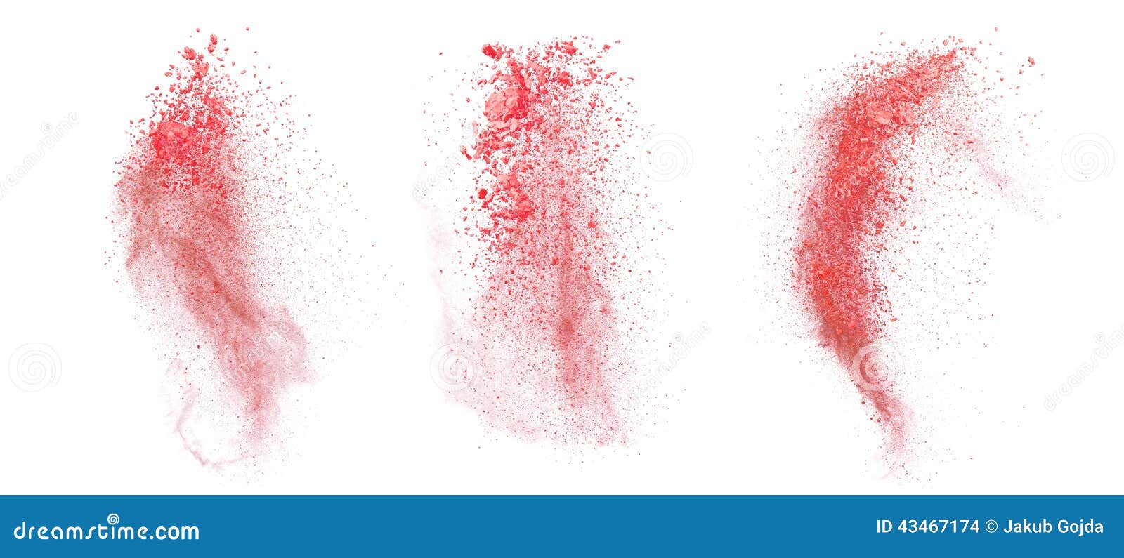 Red Dust Explosion Isolated on White Background Stock Photo - Image of ...