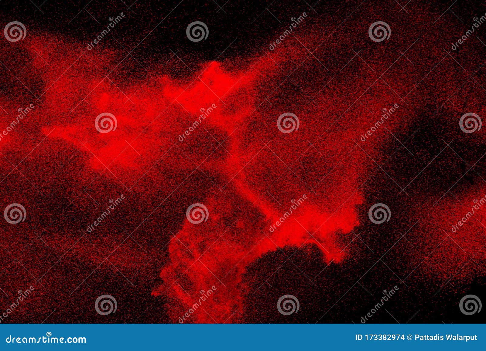 Red Dust Particles Explosioon on Black Background.Red Powder Splash ...