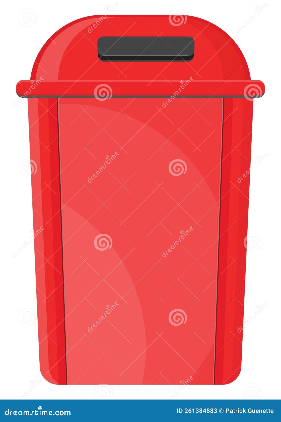 Red dustbin, icon stock vector. Illustration of waste - 261384883