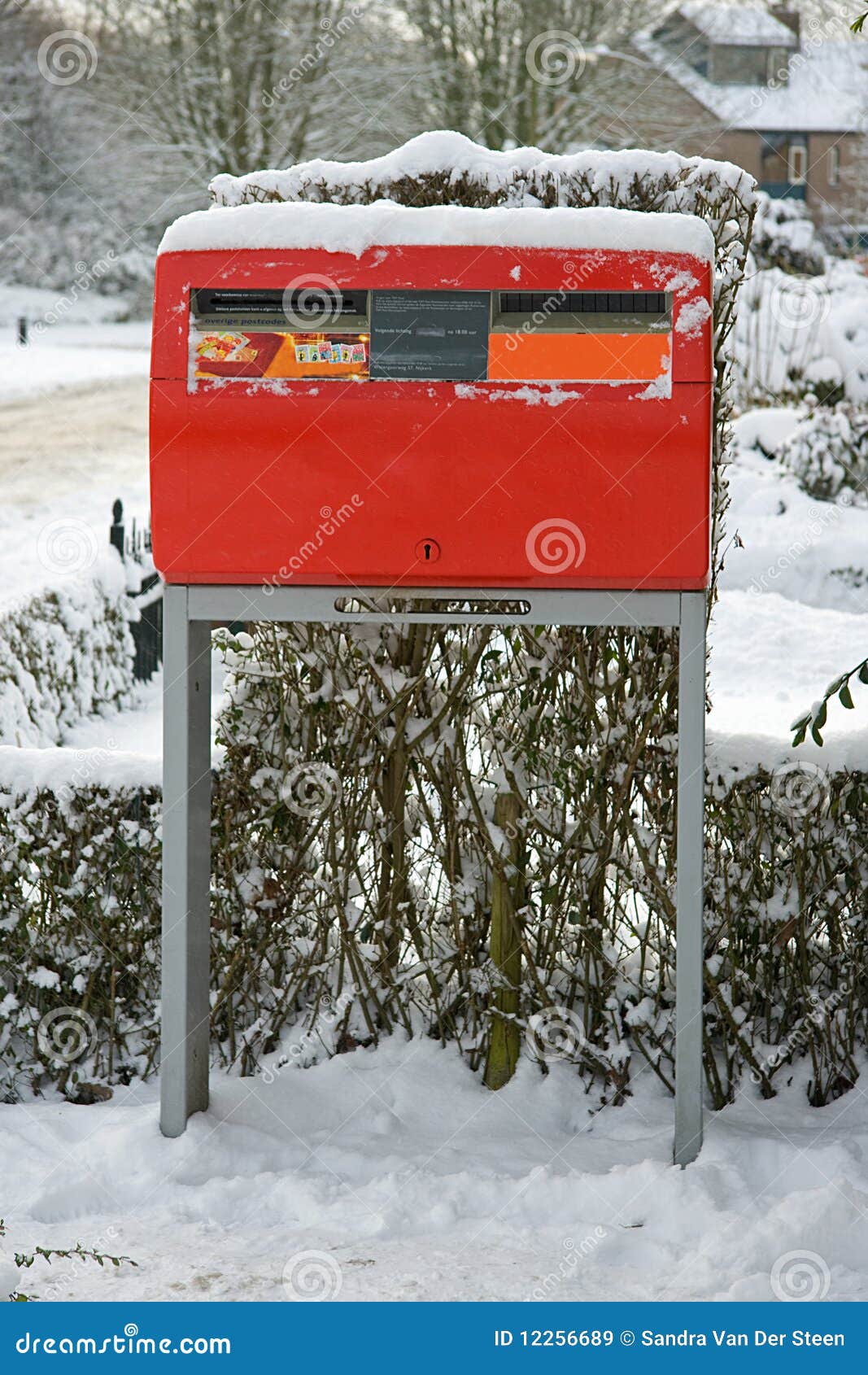 Red Dutch Mailbox in the Snow Stock Image - Image of netherlands ...