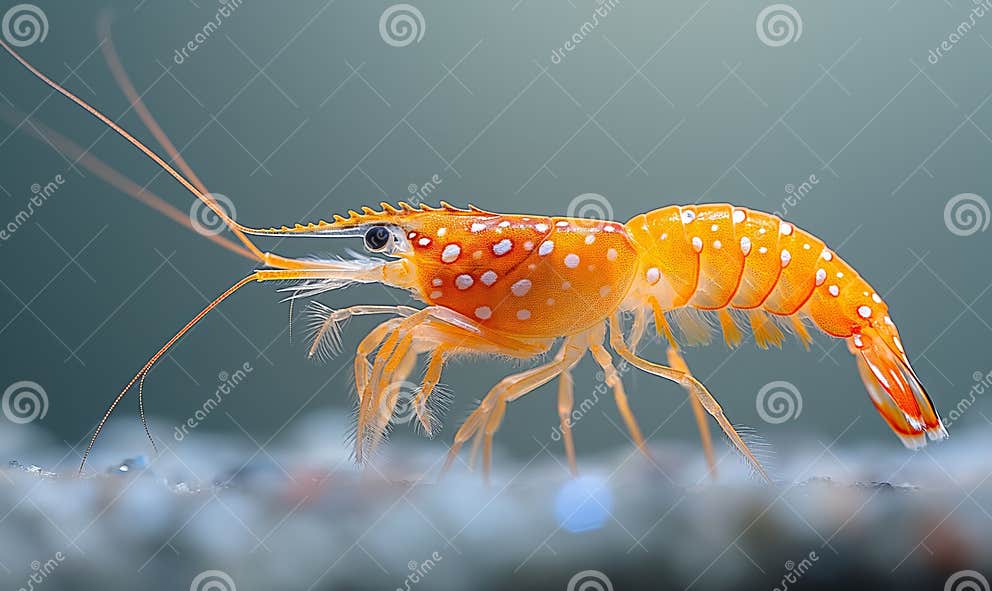 Red Dwarf Shrimp on Waterweed. Selective Soft Focus Stock Image - Image ...