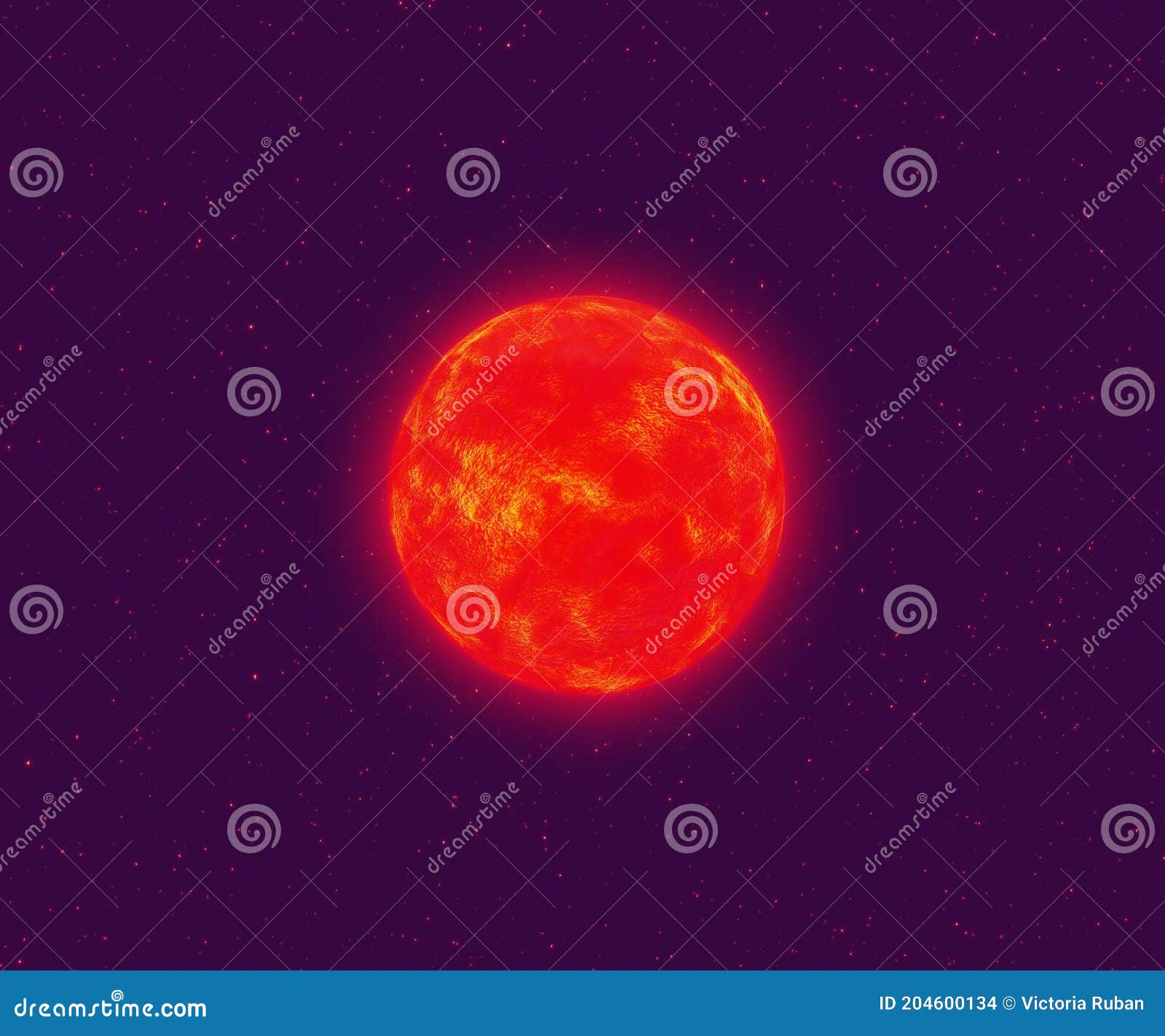 Red Dwarf Star in Cosmos. Space Flight To the Red Star Stock ...