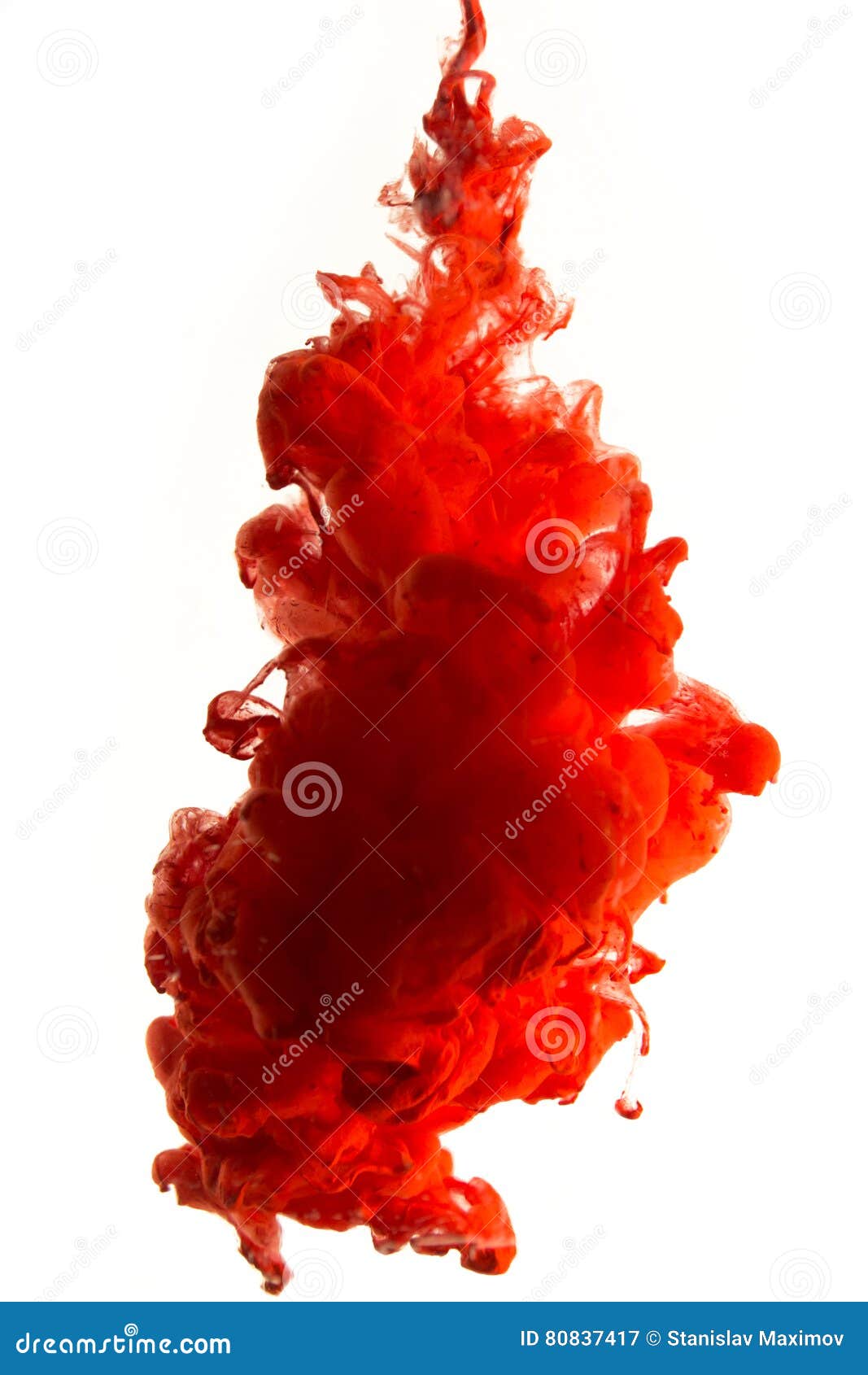 Red dye in water stock image. Image of paint, isolated - 80837417