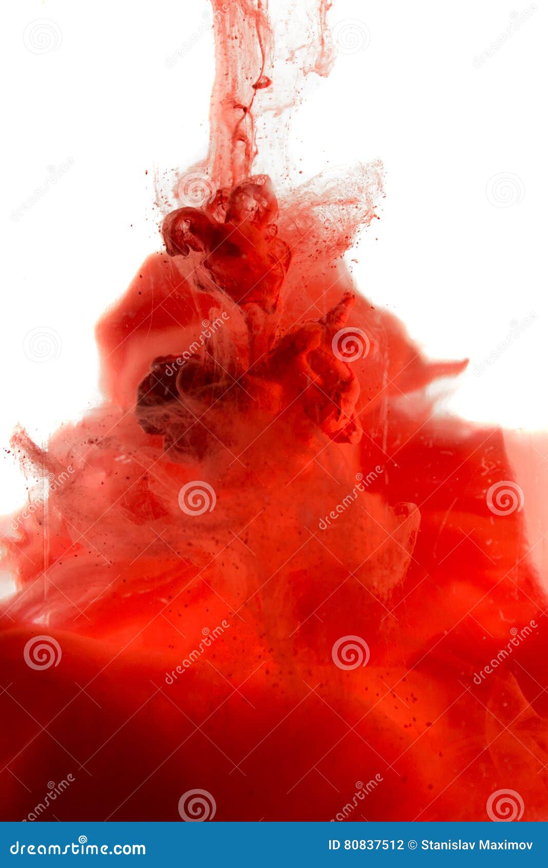Red dye in water stock photo. Image of drop, dirty, white - 80837512