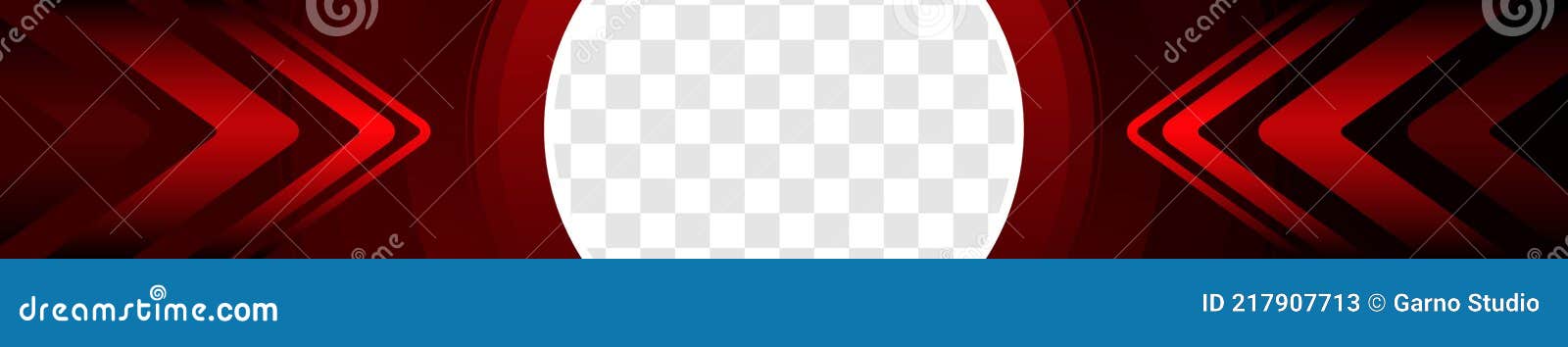 Red Dynamic Video Platform Banner with Transparent Background Stock ...