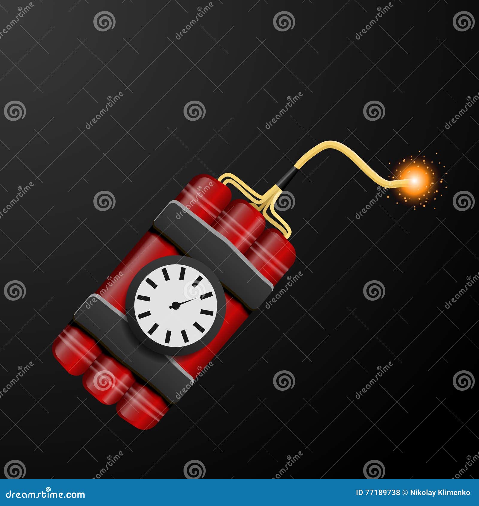 Red Dynamite on a Black Background Eps 10 Stock Illustration ...