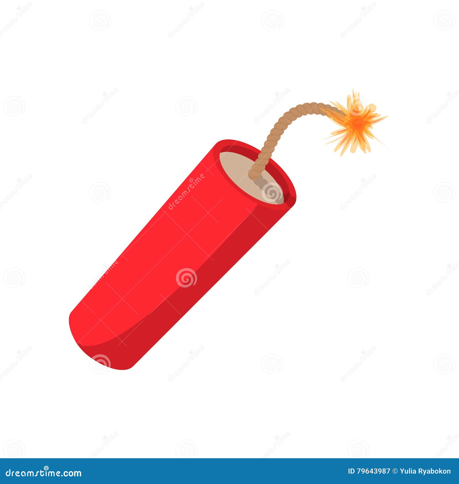Dynamite Stick With Burning Bickford Fuse Vector Illustration ...