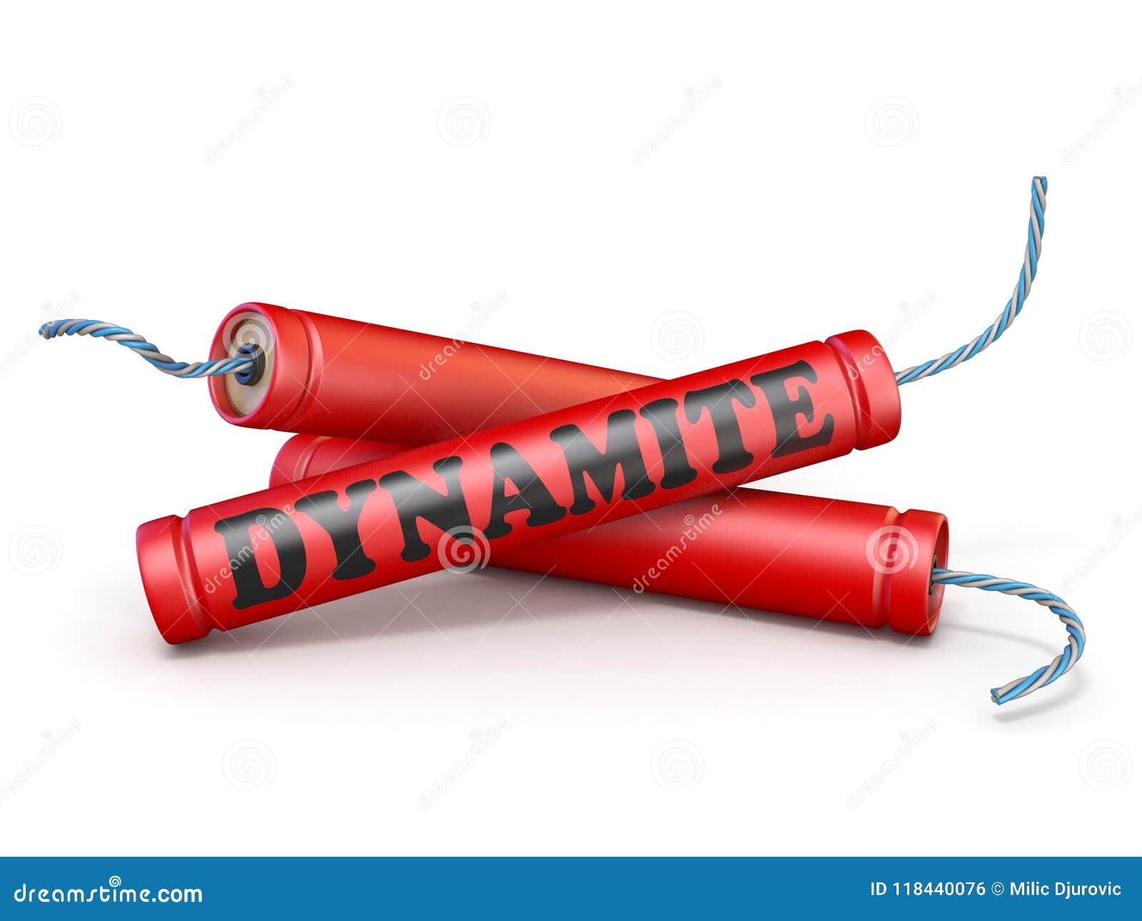 Red Dynamite Sticks 3D Rendering Illustration on White Background Stock ...