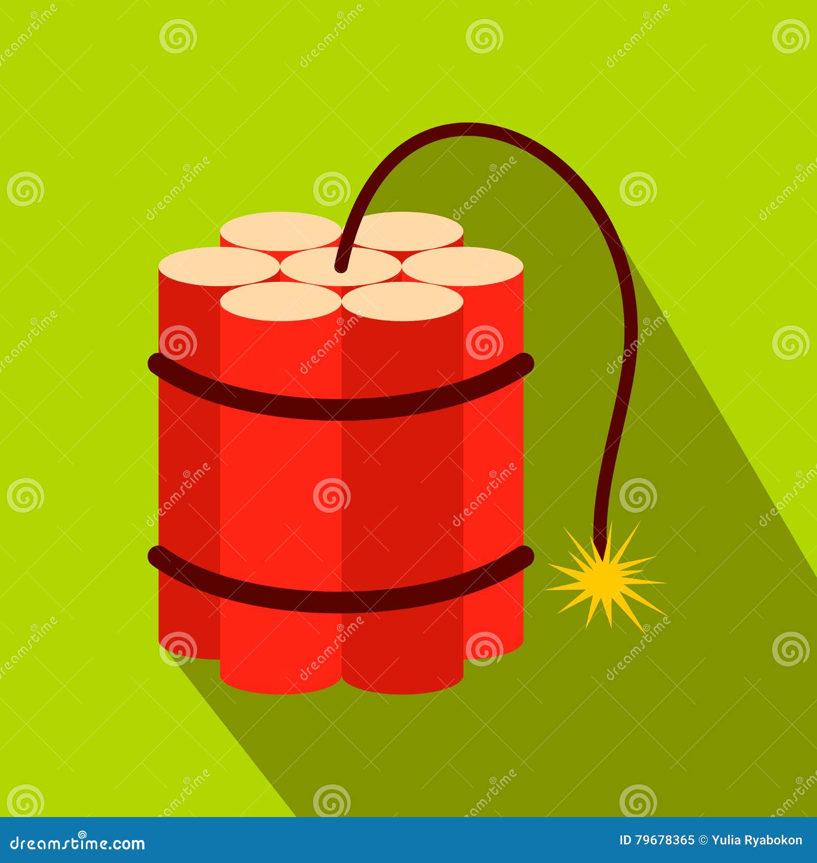 Red Dynamite Sticks Flat Icon Stock Vector - Illustration of burst ...