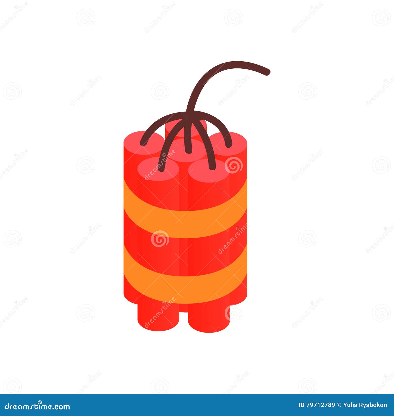 Red Dynamite Sticks Isometric 3d Icon Stock Vector - Illustration of ...