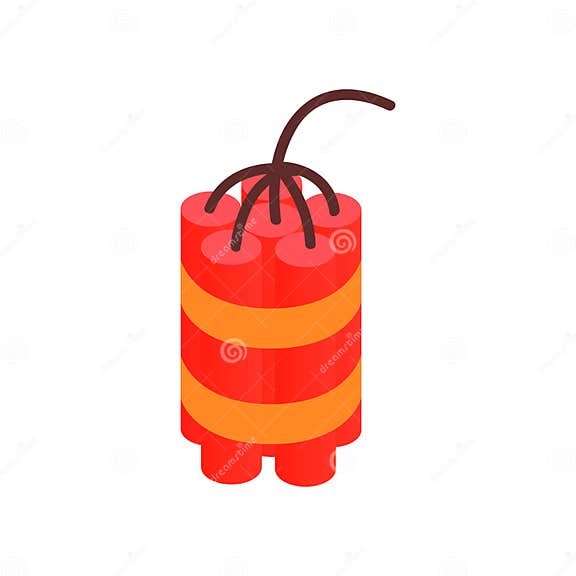 Red Dynamite Sticks Isometric 3d Icon Stock Vector - Illustration of ...