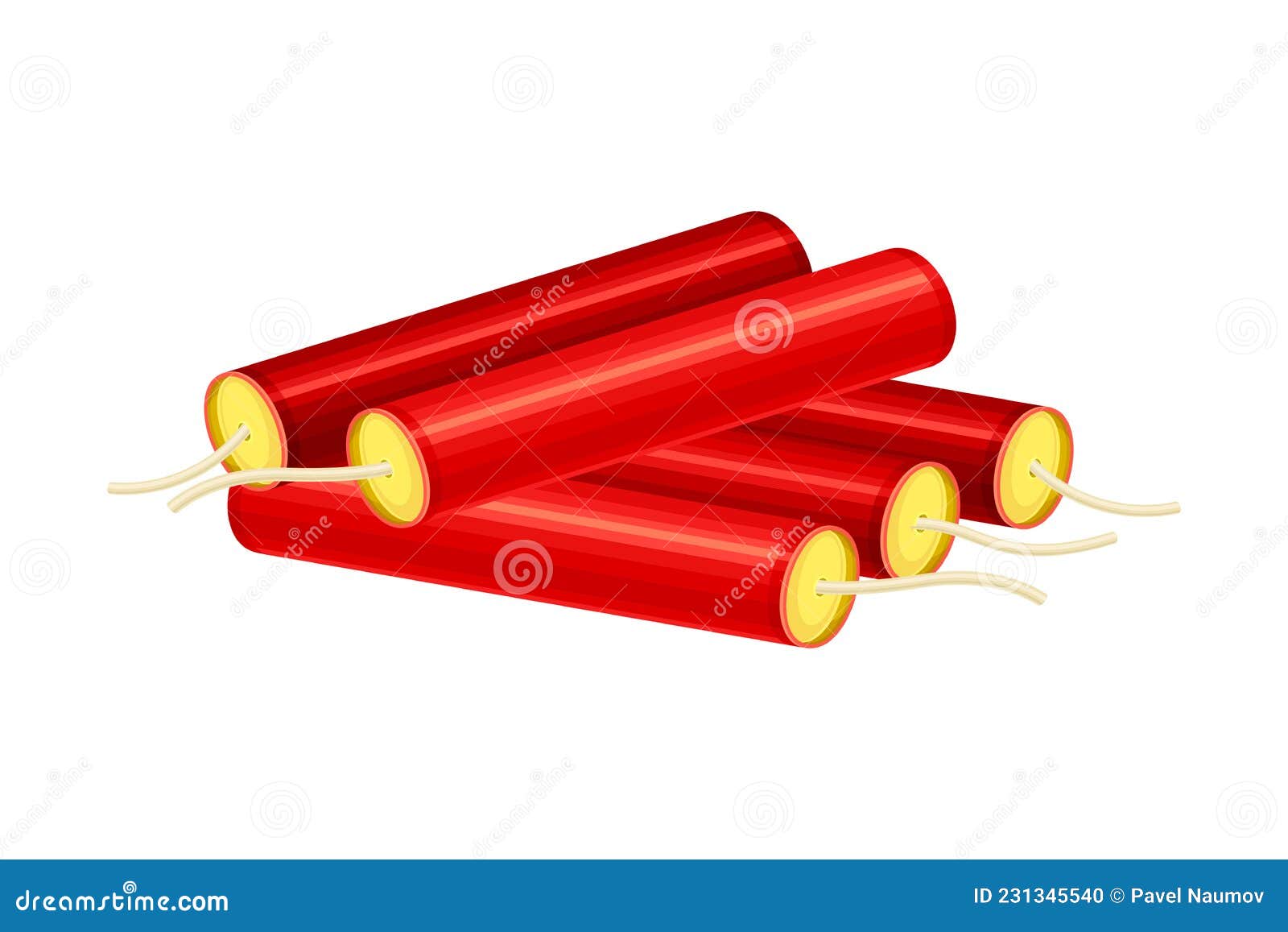 Red Dynamite Sticks Vector Illustration on White Background Stock ...