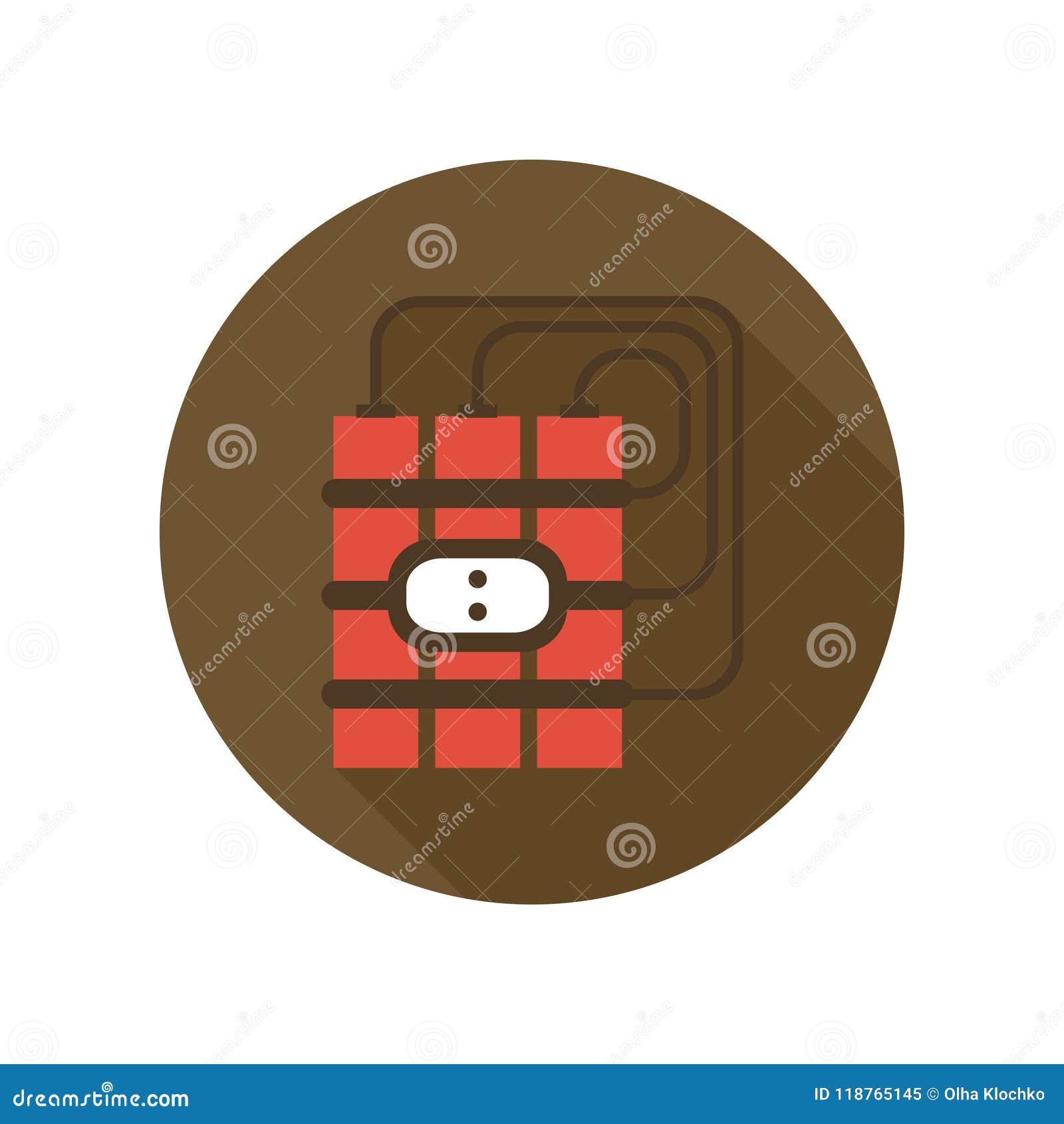 Red Dynamite with Timer Icon. Bomb Detonator Terror Weapons Theme. Sign ...