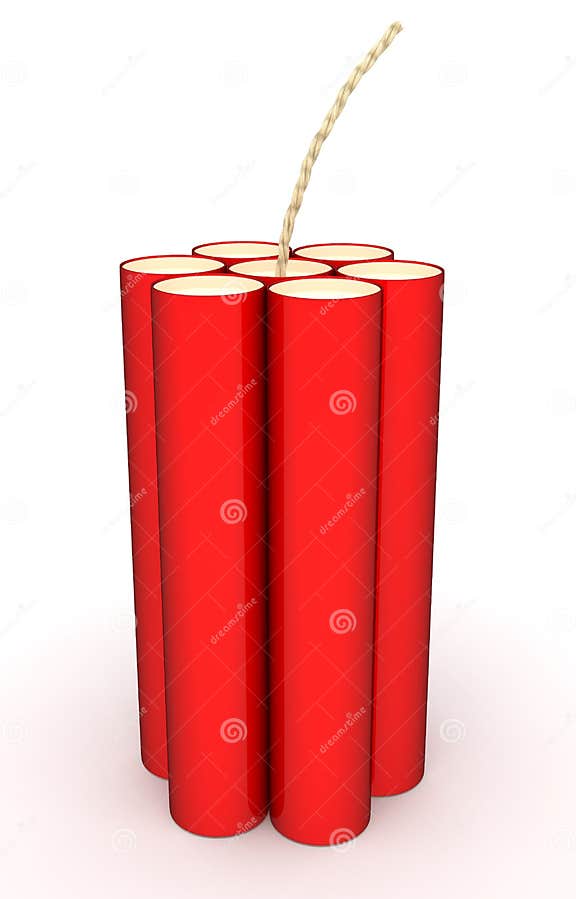 Red Dynamite on a white stock illustration. Illustration of detonator ...