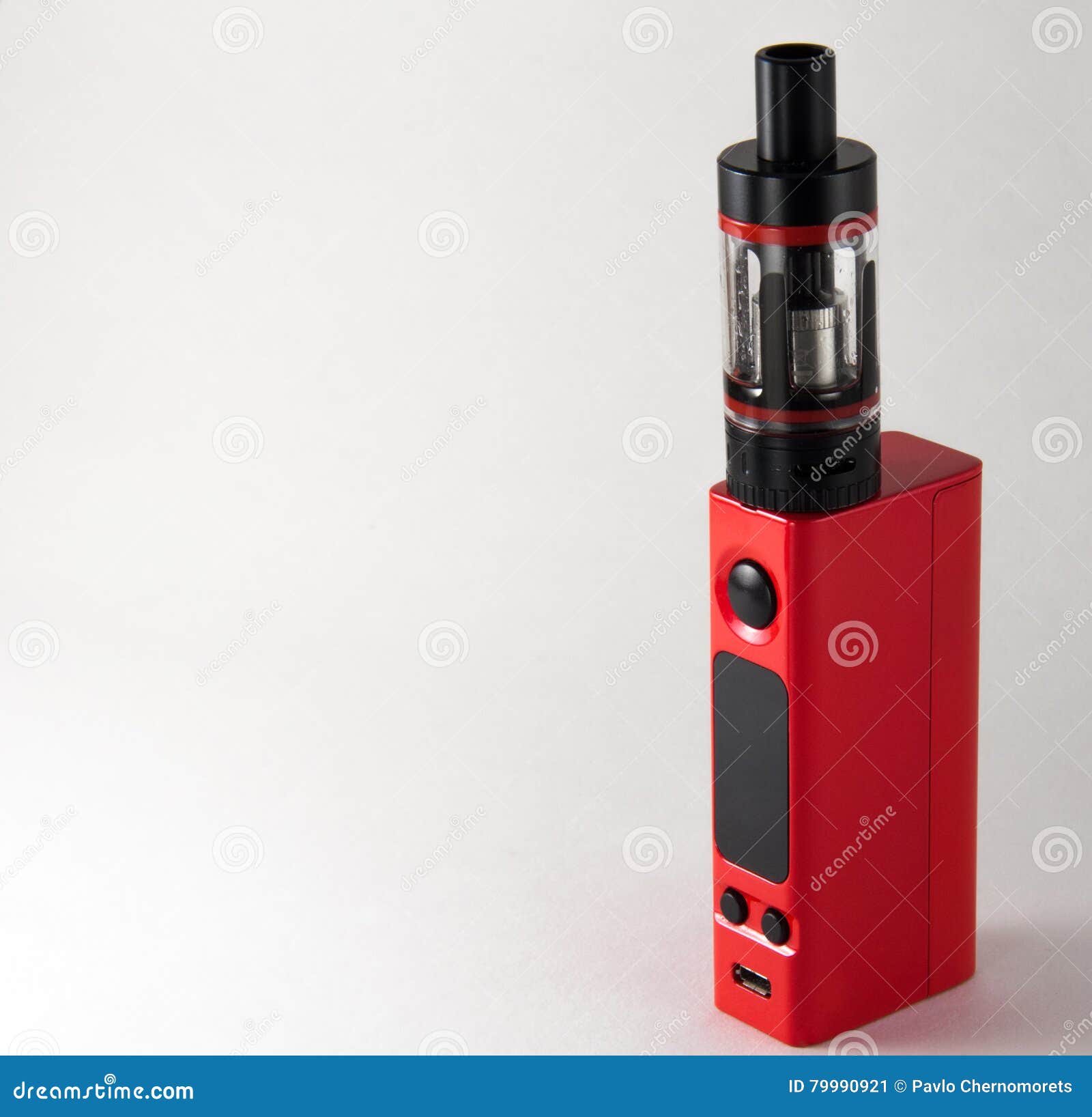 Red E-cigarette or Vaping Device. Close Up. Stock Image - Image of ...