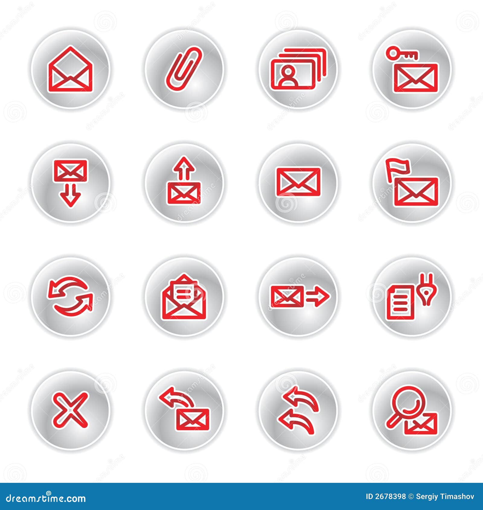 Red e-mail icons stock vector. Illustration of book, importance - 2678398