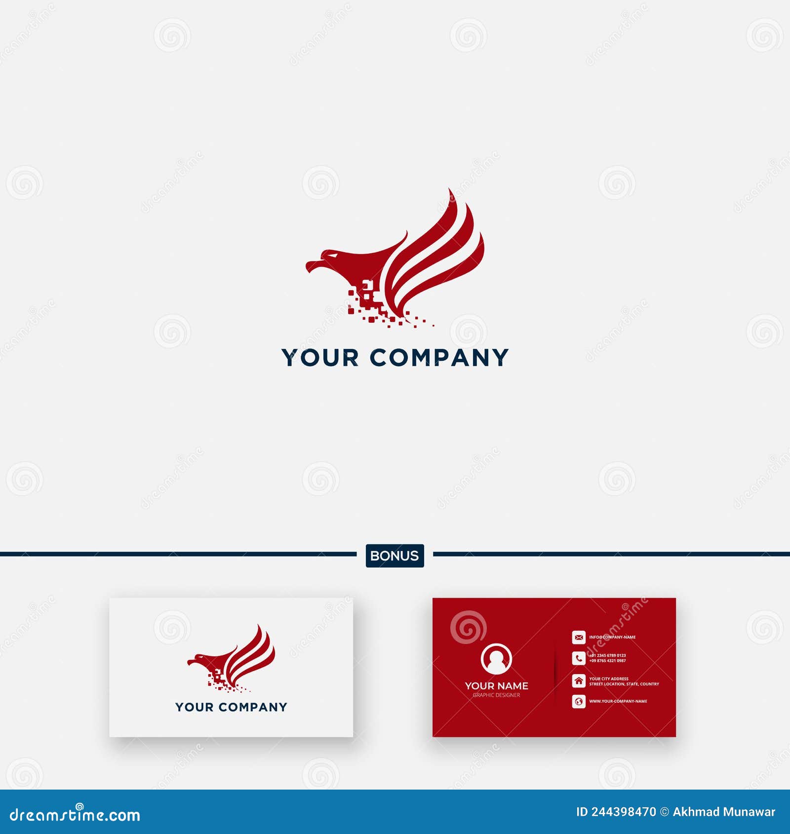 Red Eagle Digital Company Logo Design Abstract Stock Vector ...